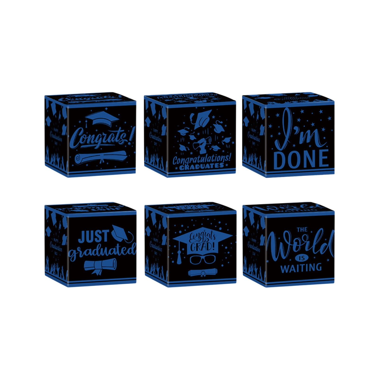 Moocorvic 6Pcs Graduation Gift Boxes, 3D Paper Congrats Grad Candy ...
