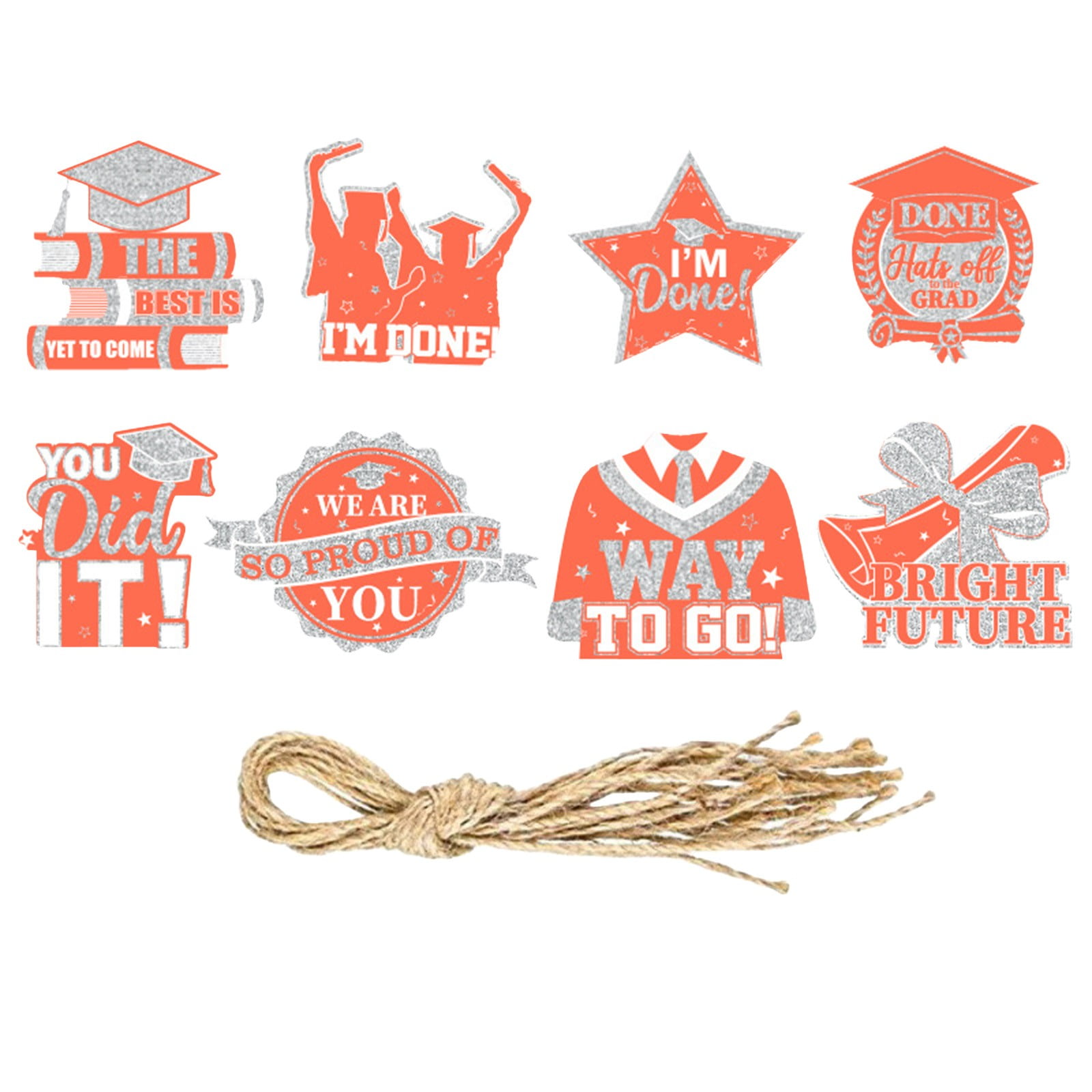 Moocorvic 8 Piece Set Graduation Decorations 2025 Paper Hanging ...