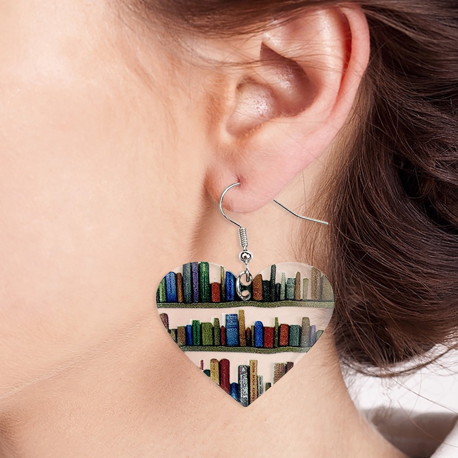 Moocorvic Book Stack Earrings,Library Gifts Earrings,Book Jewelry,Stack ...