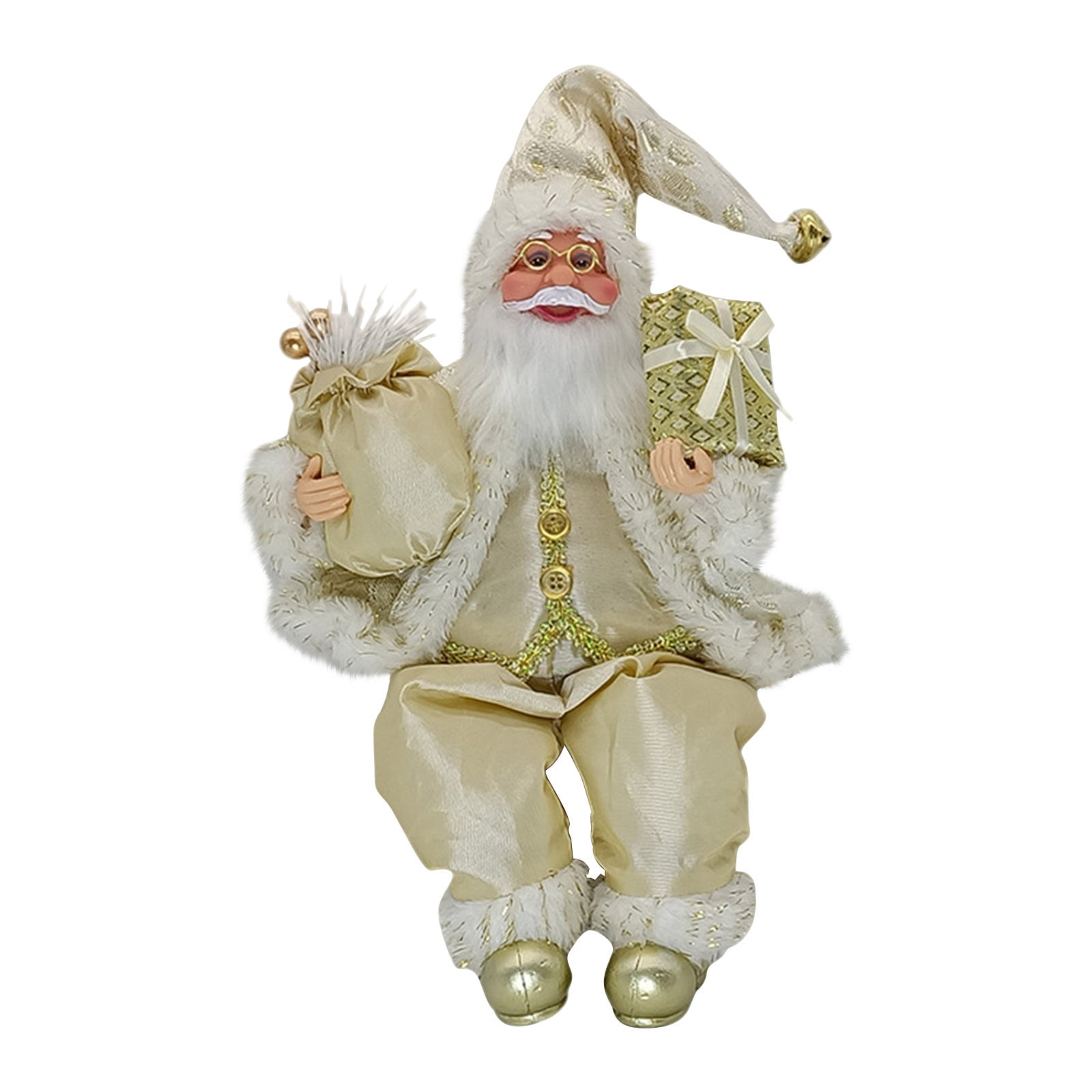 Moocorvic Christmas Sitting Santa Cute Santa Claus Figurines Doll ...