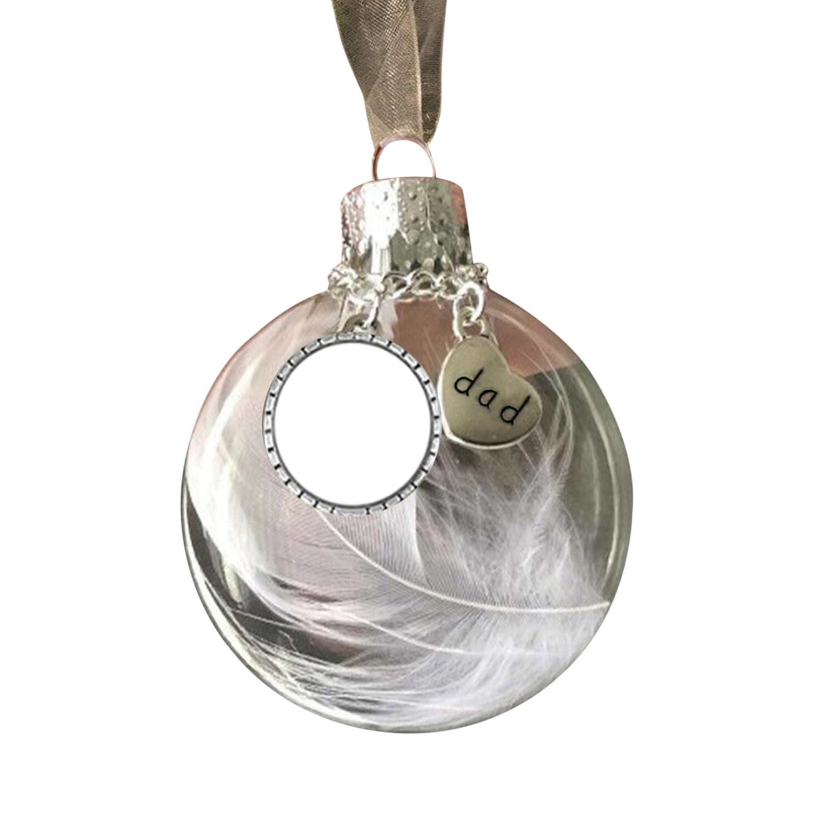 Moocorvic Clear Christmas Memorial Ornament Feather Ball, Christmas ...