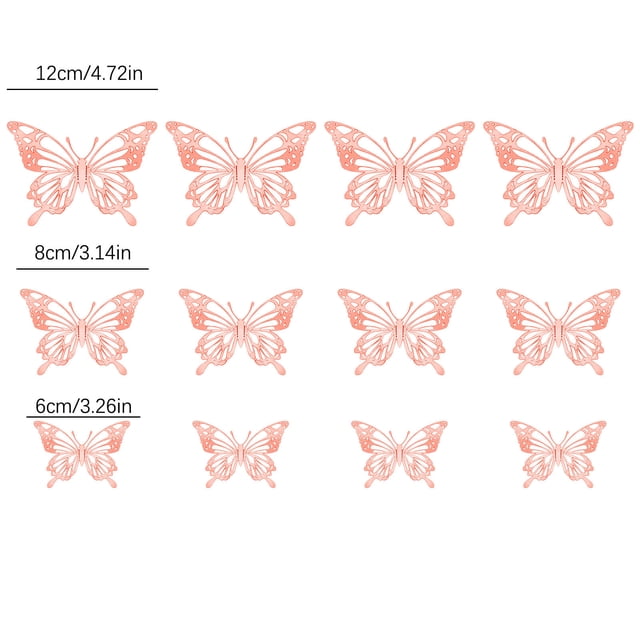 Moocorvic 3D Flying Hollow Butterfly Home Decoration Festive Party ...