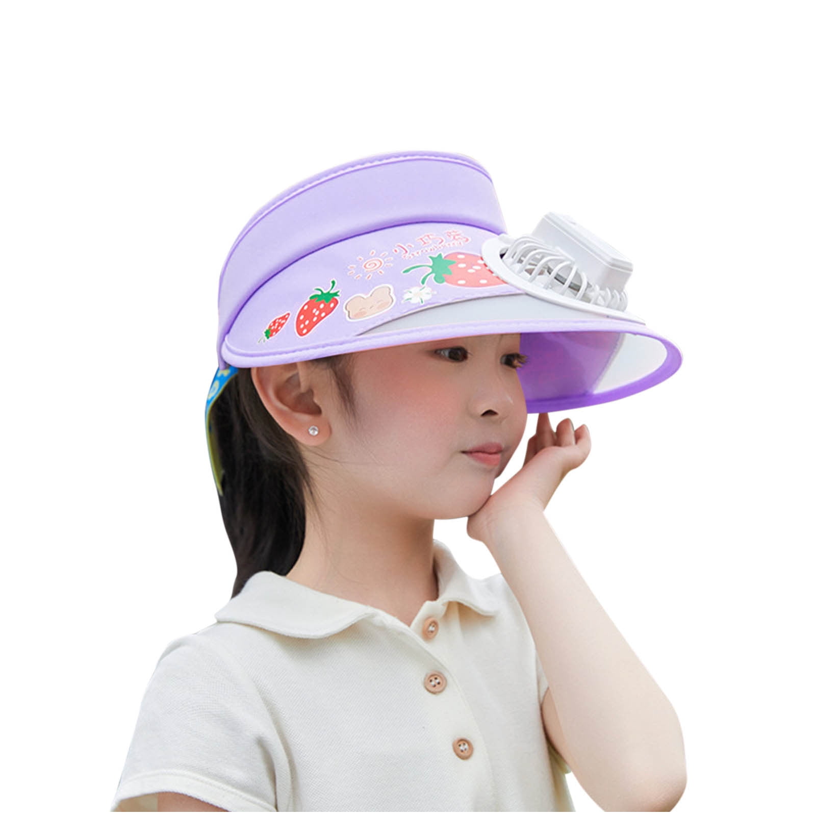 Moocorvic Cute Cartoon Sun Hat with USB Rechargeable Fan, Empty Top ...