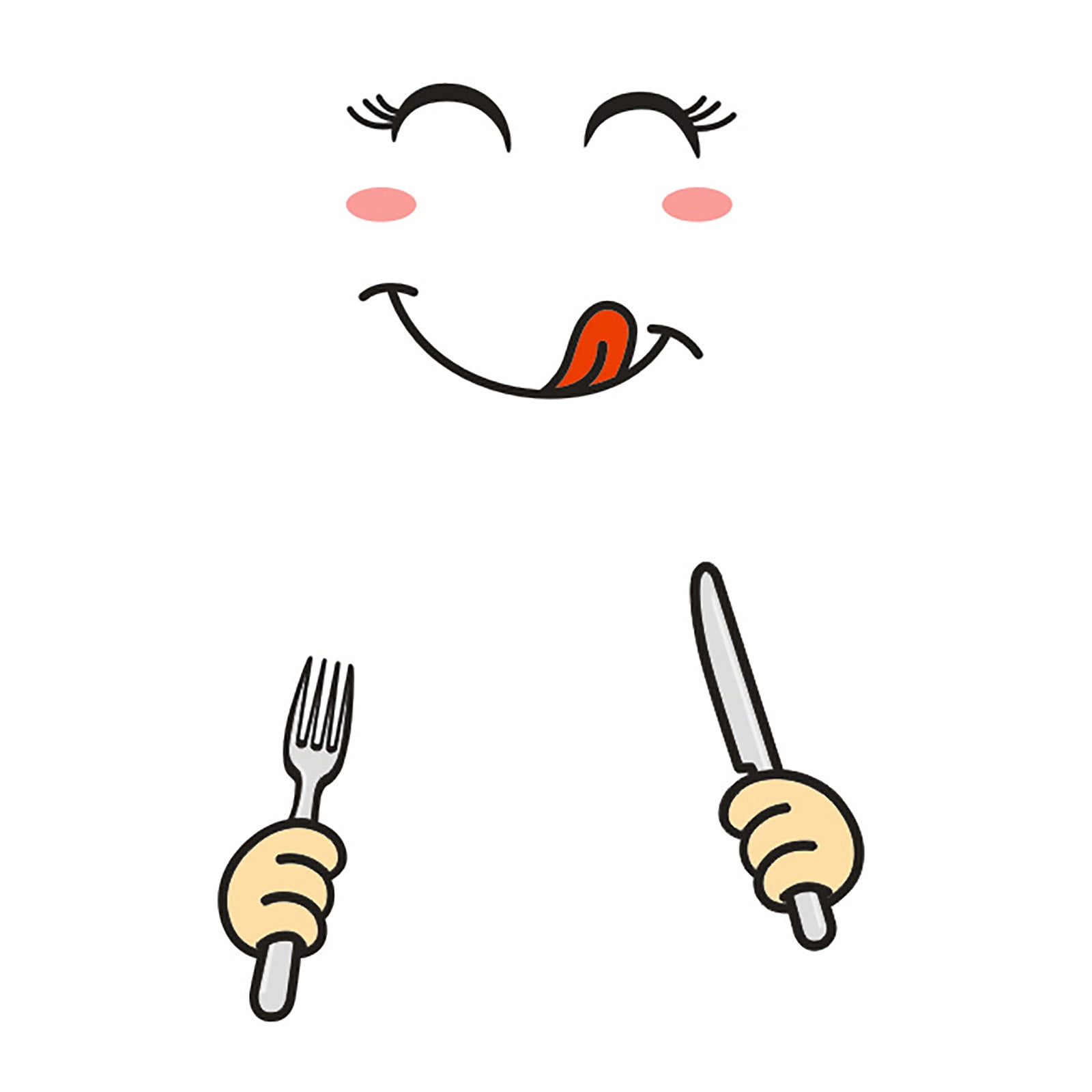 Moocorvic Different Types Happy Yummy Face Kitchen Fridge Vinyl ...