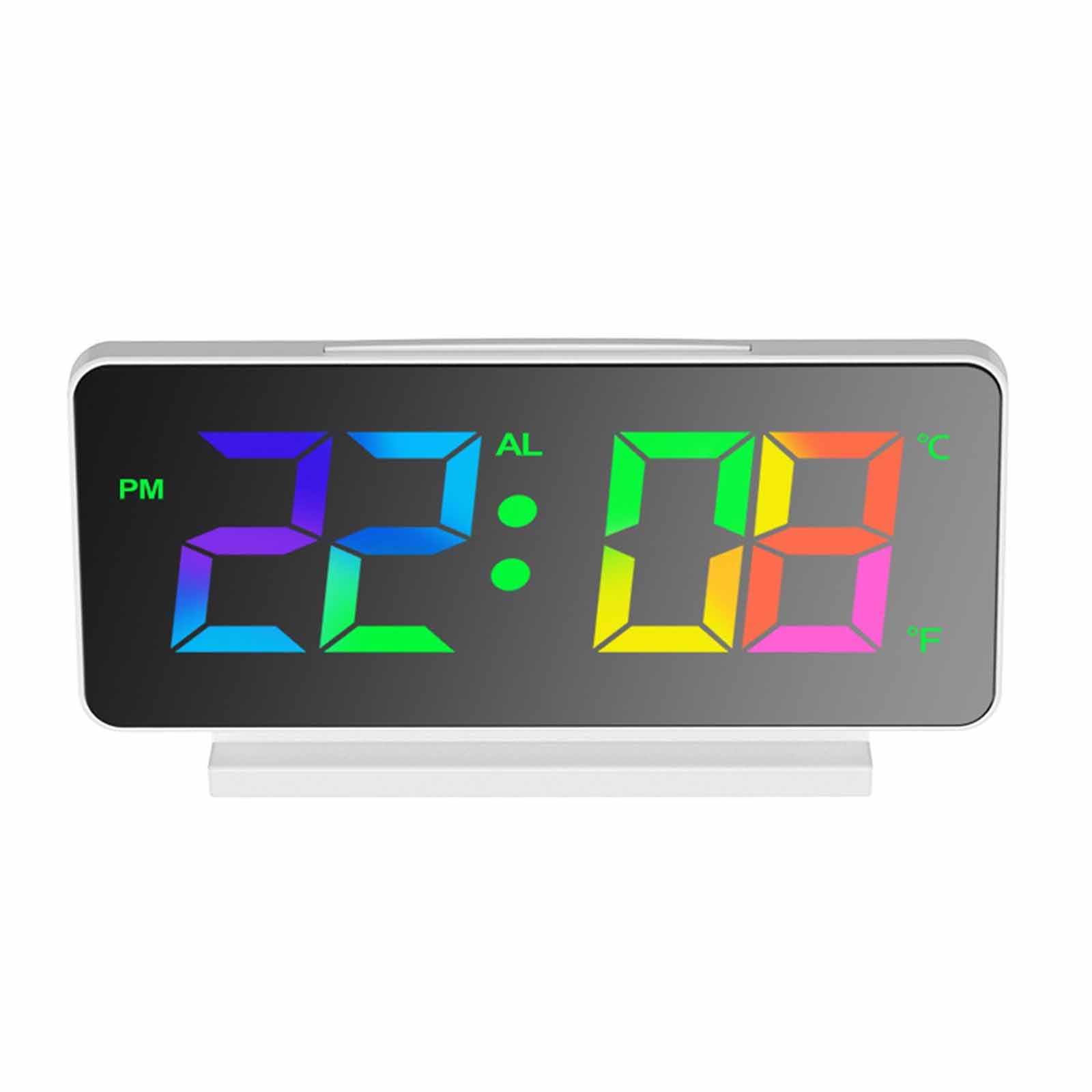 Moocorvic Digital Alarm Clock,LED Color Screen And Mirror Clocks Large ...