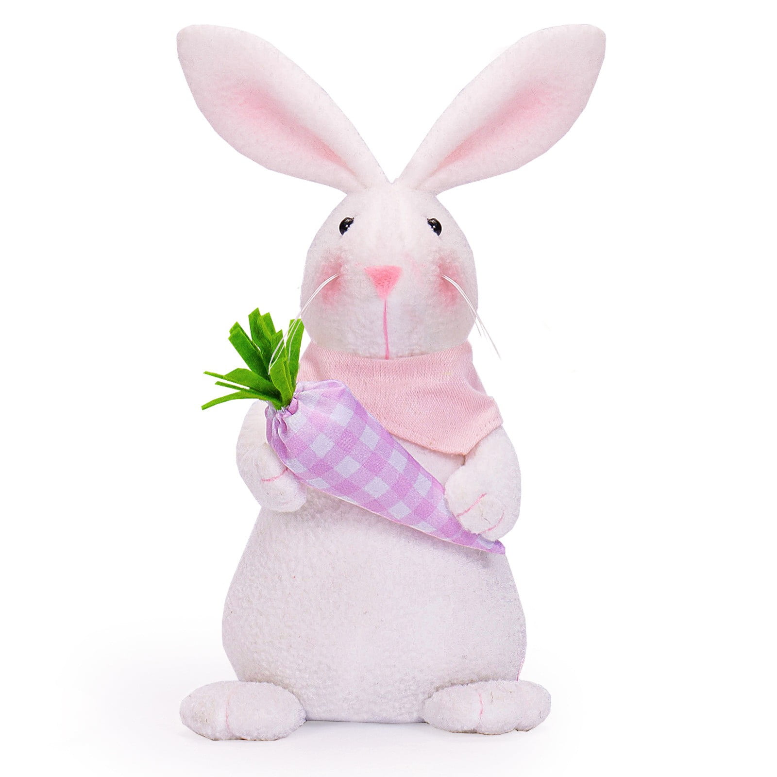 Moocorvic Easter Bunny Stuffed Animal Figurines Holding Eggs Plush ...