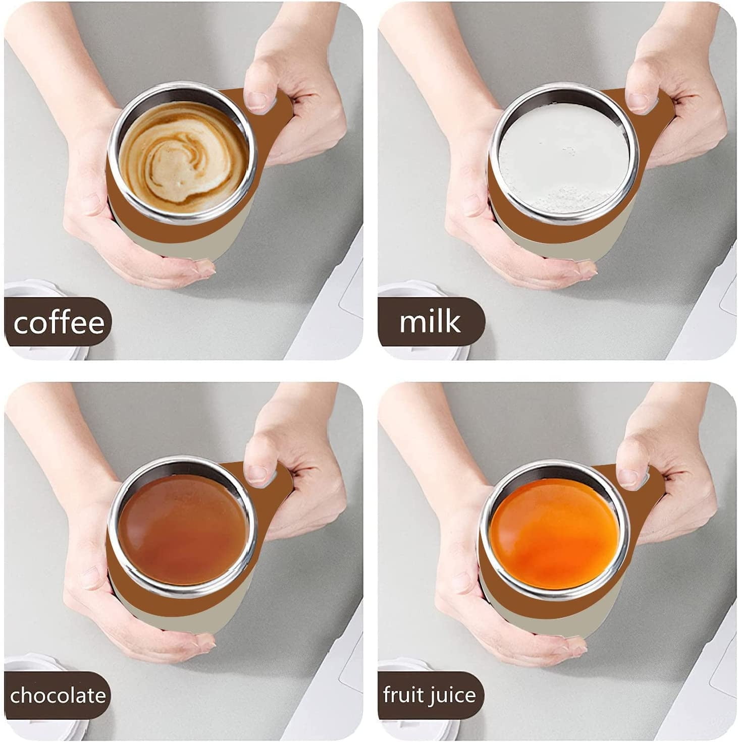 Moocorvic Electric Mixing Cup,Automatic Magnetic Stirring Coffee Mug ...