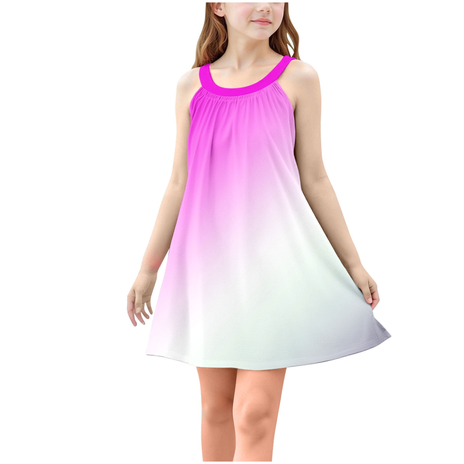 Moocorvic Girls Dresses Sleeveless Summer Swing Sundress Kids Outfits ...