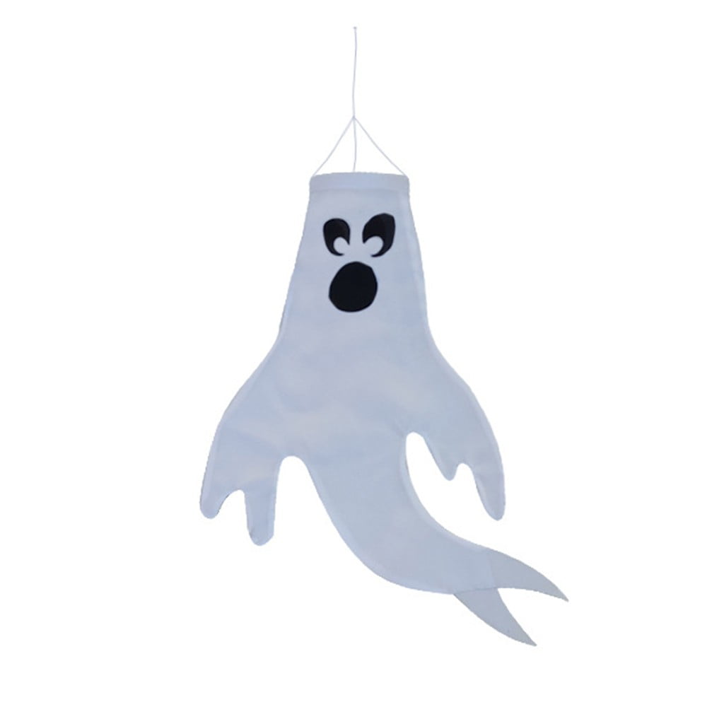 Moocorvic Halloween Decoration Windpipe Ghost Flag Polyester Ghost Flag ...