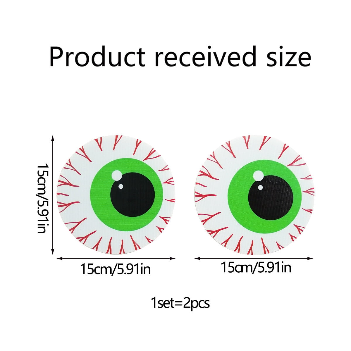 Moocorvic Halloween Eyeball Wall Sticker 2 Pack Outdoor Decoration ...