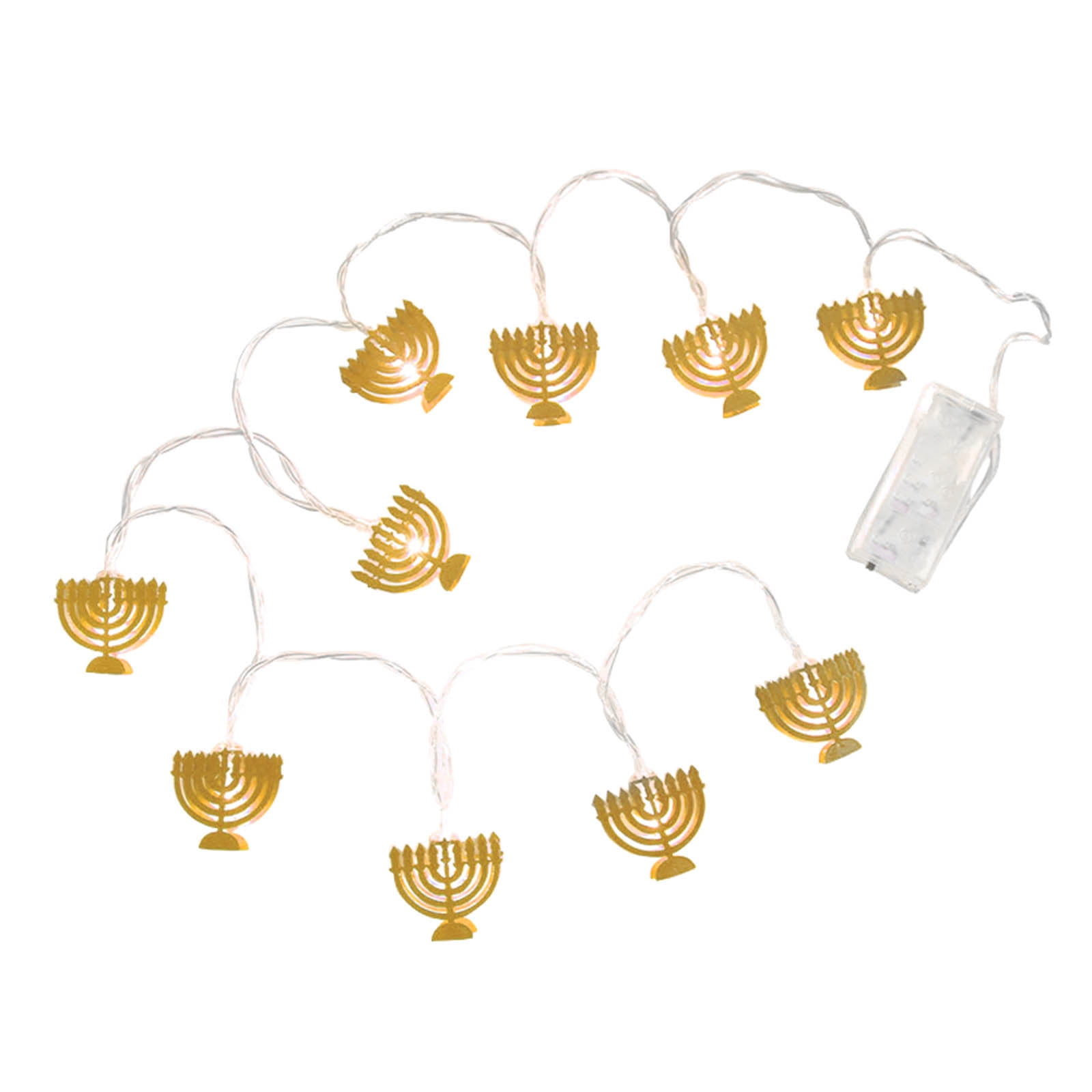 Moocorvic Hanukkah Nine Head Candlestick LED Light String Candlelight ...