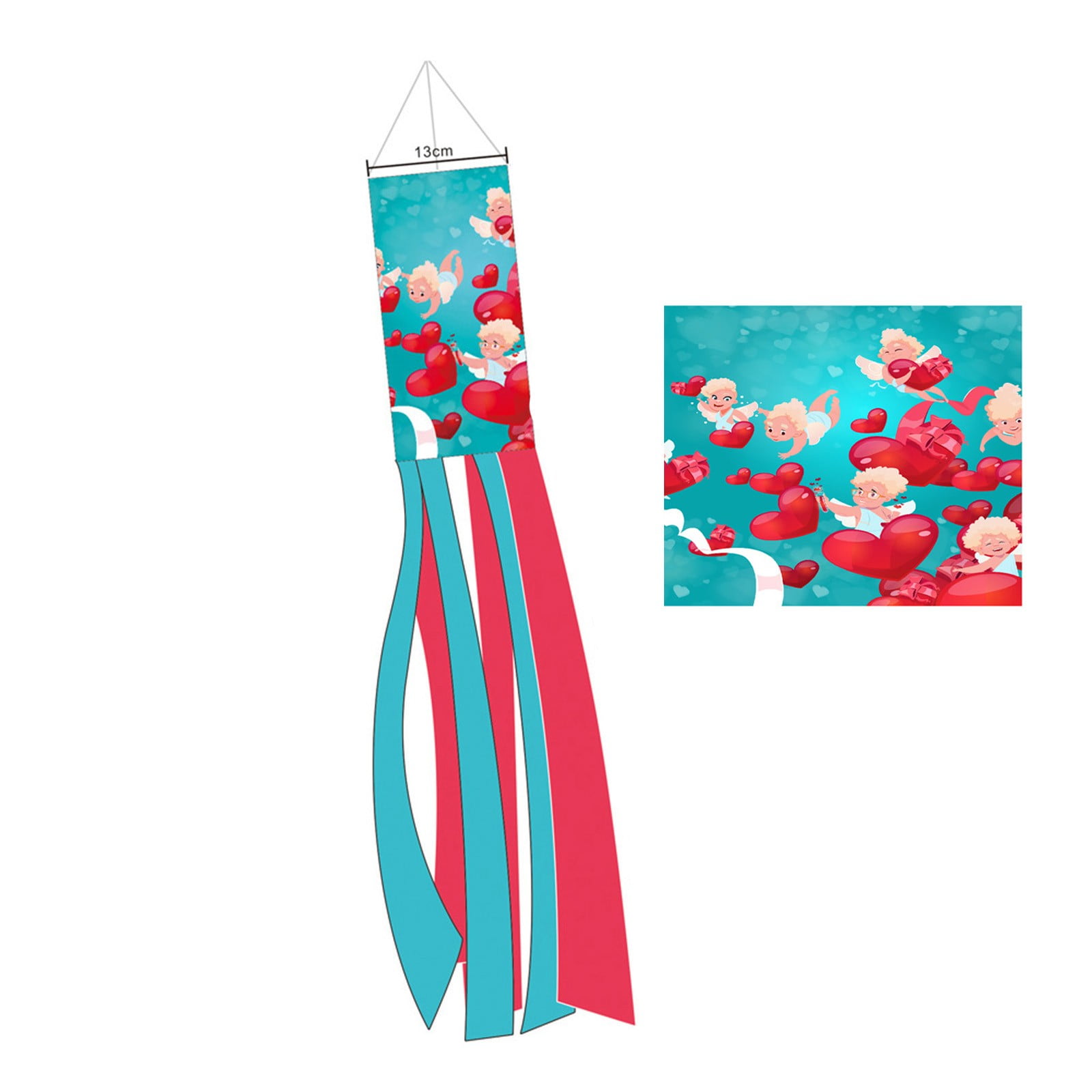 Moocorvic Happy Valentine's Day Windsock Polyester Garden Windsock Lawn ...