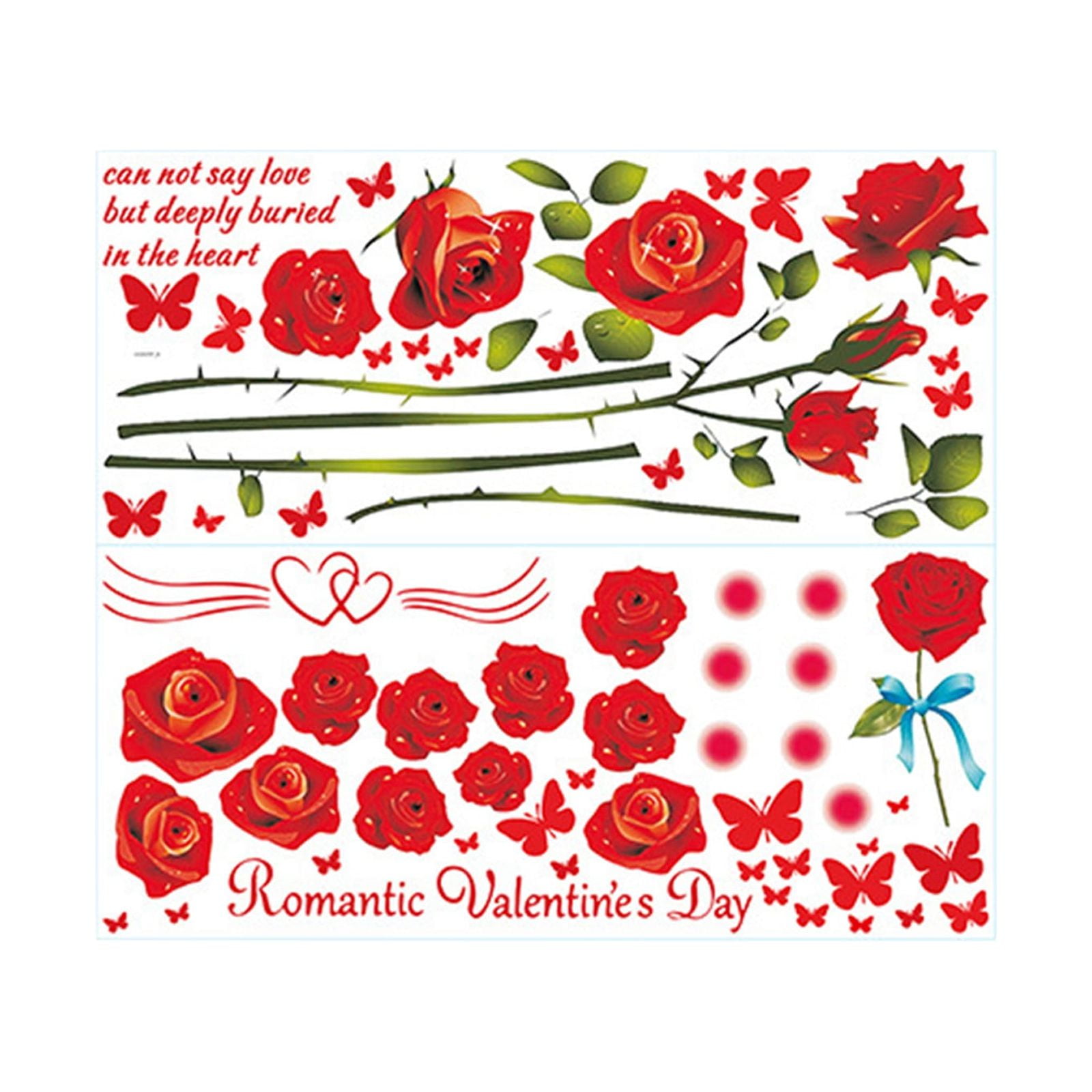 Moocorvic Heart Stickers for Valentines Decor, Valentine's Day Window ...