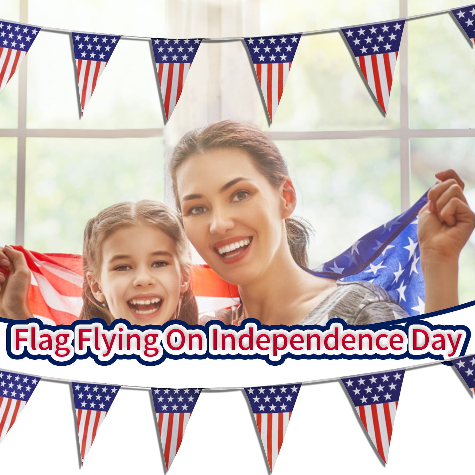 Moocorvic Independence Day String Flag Banner Outdoor Party Hanging ...