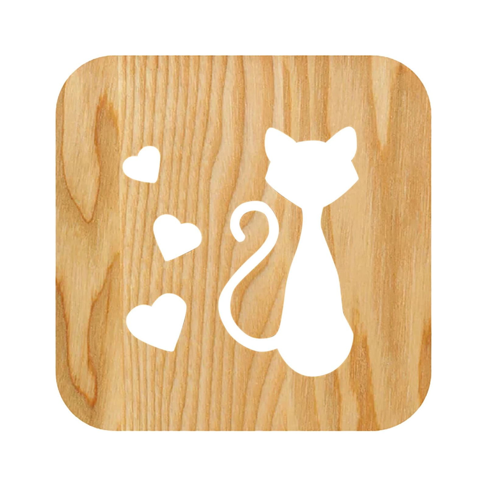 Moocorvic LED Wooden Night Lamps For Bedrooms Table Lamp With 3D Pet ...