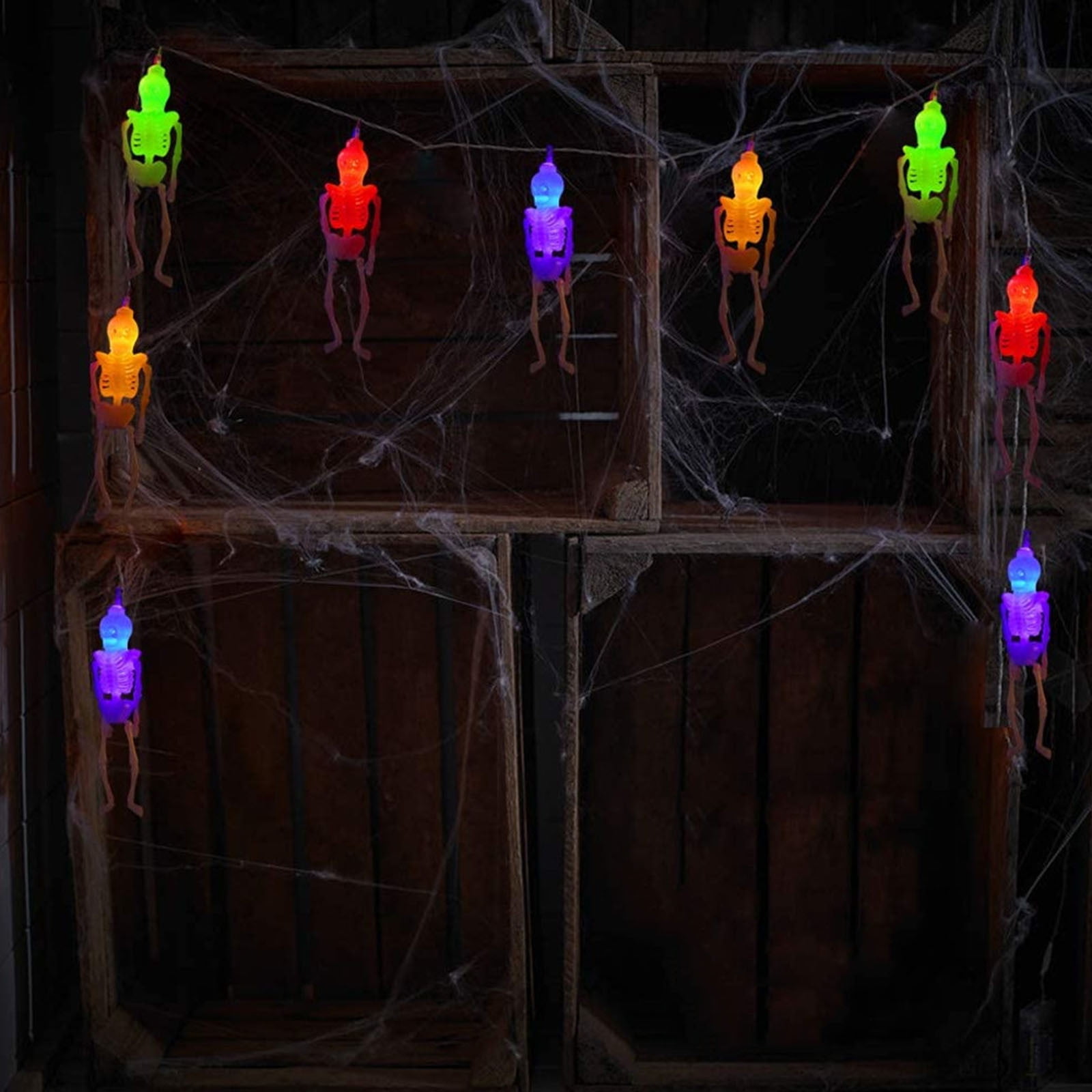 Moocorvic Led Halloween Lights String Skull Lights String Skeleton ...