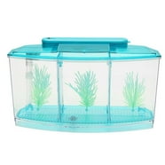 PONDON Fish Tank, 1.7 Gallon Glass Aquarium with Air Pump & LED Light ...