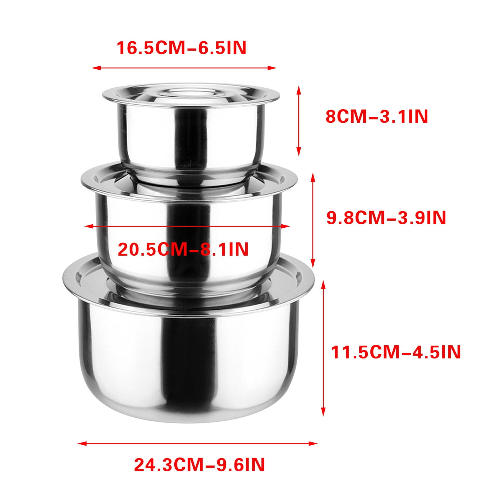 Moocorvic Mixing Bowls with Lids 3 Pack Deep Nesting Mixing Bowls for ...