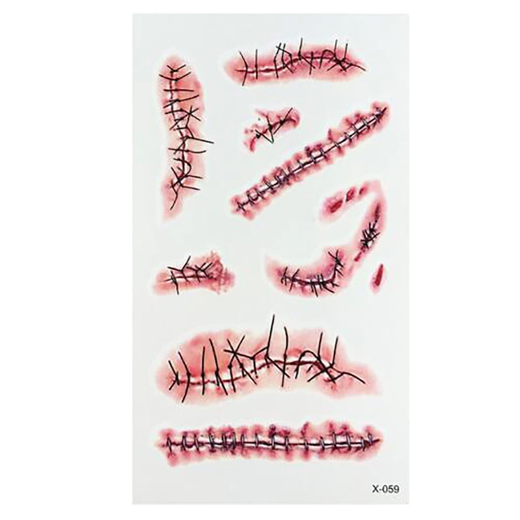 Moocorvic New Halloween Scar Stickers, Super Realistic All Kinds Of ...