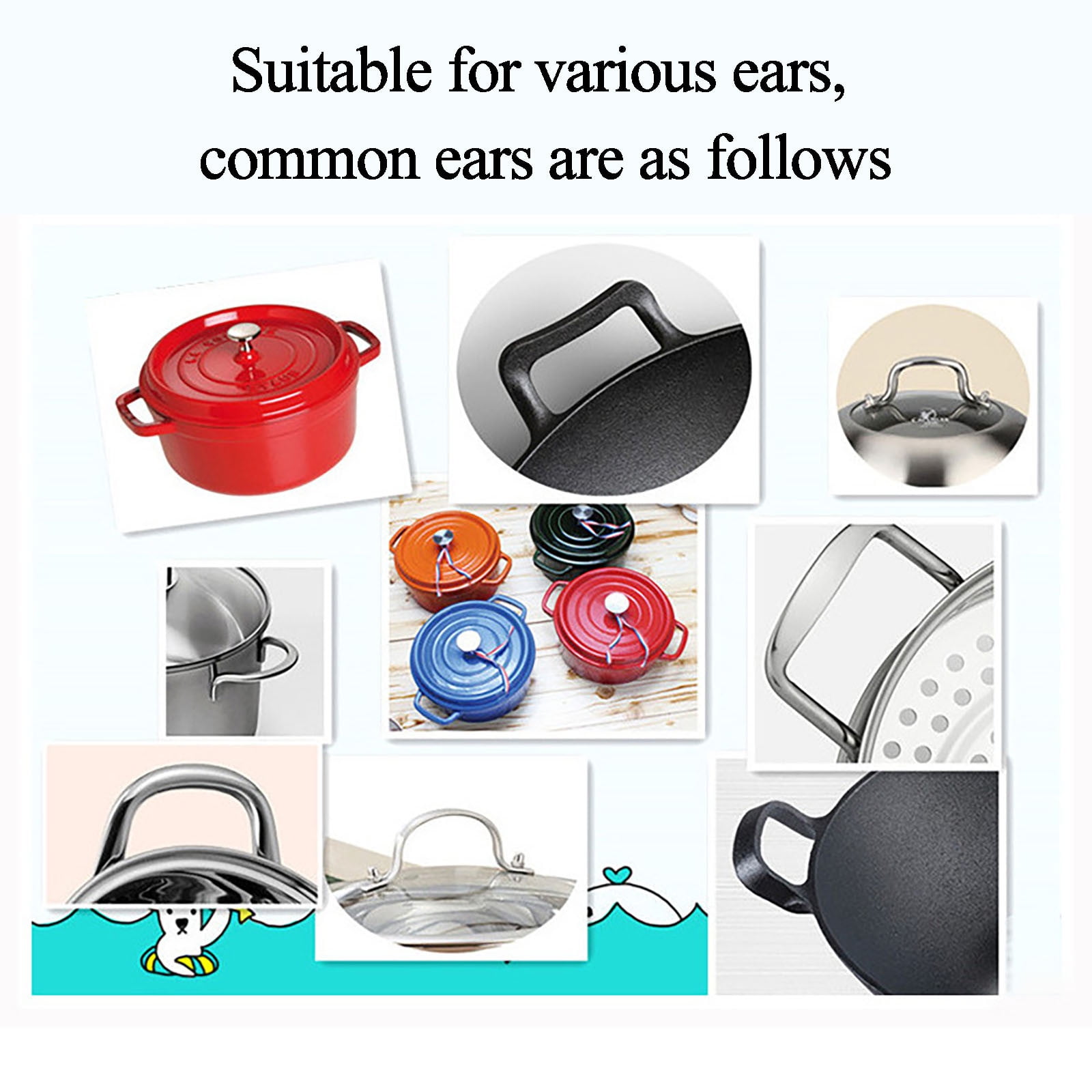 Moocorvic New Silicone Pot Handle Set Kitchen Tool Pot Handle Earmuffs ...