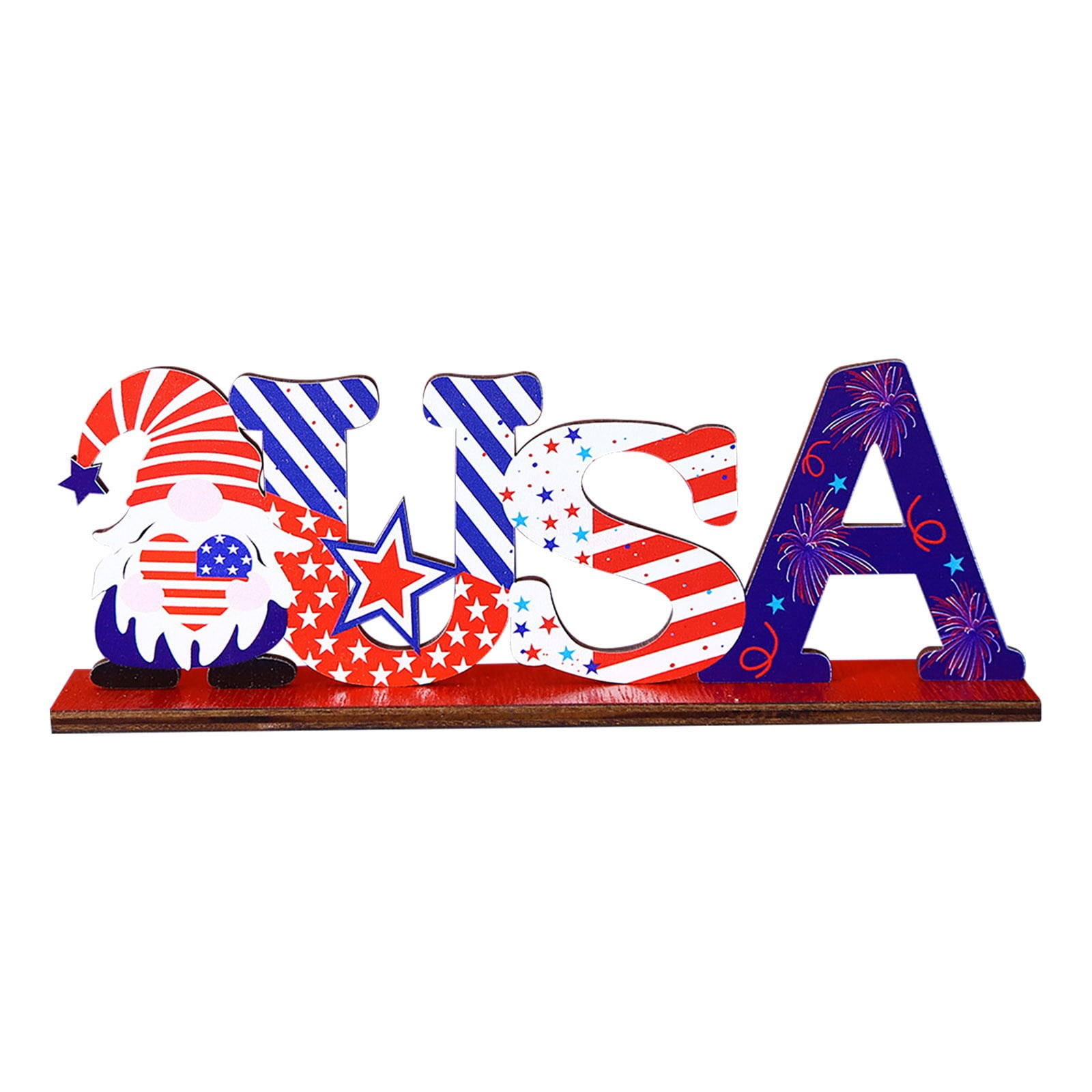 Moocorvic Patriotic Table Decorations 4th of July Wooden Table Sign ...
