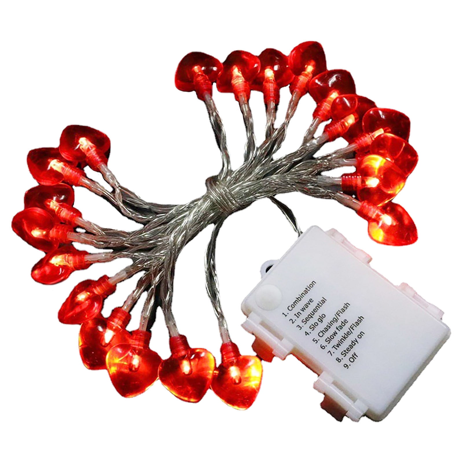 Moocorvic Red Love Heart Lantern Valentine's Day Light String Small ...