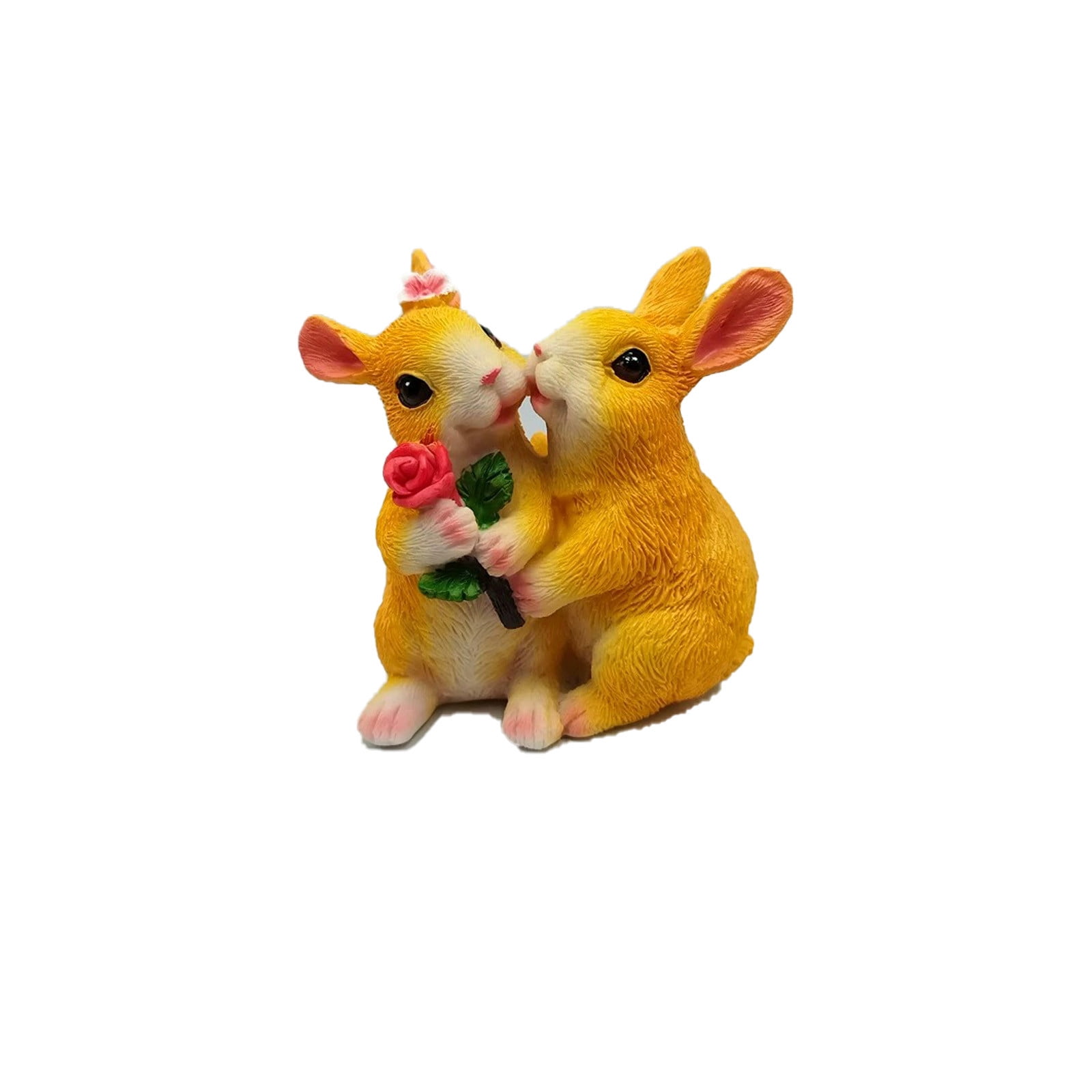 Moocorvic Resin Easter Bunny Couple Rabbits Gifts Spring Decor Table ...