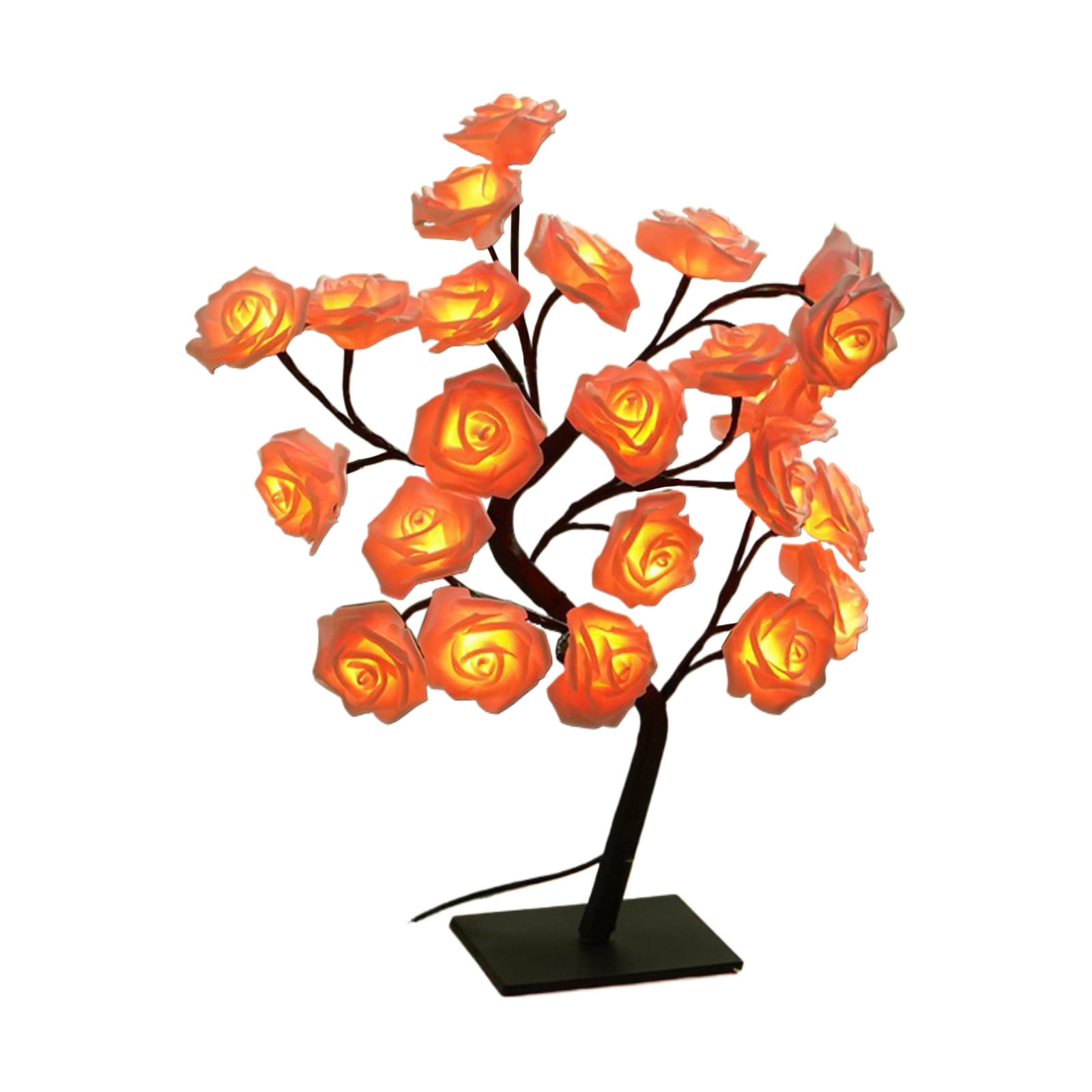 Moocorvic Rose Tree Lamp, 19.6Inches USB LED Rose Table Lamp Valentine ...