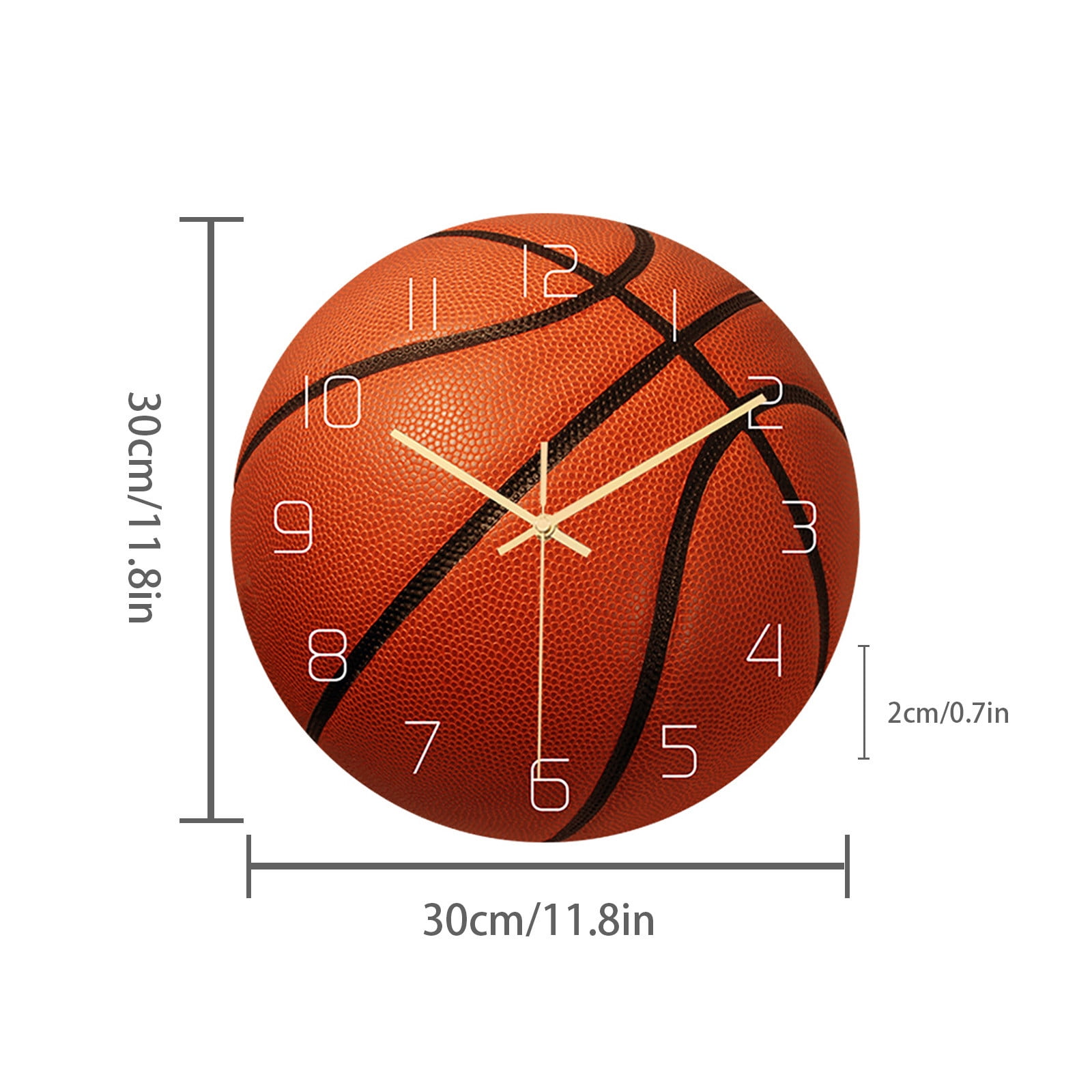Moocorvic Round basketball appearance wall clock mute home decoration ...