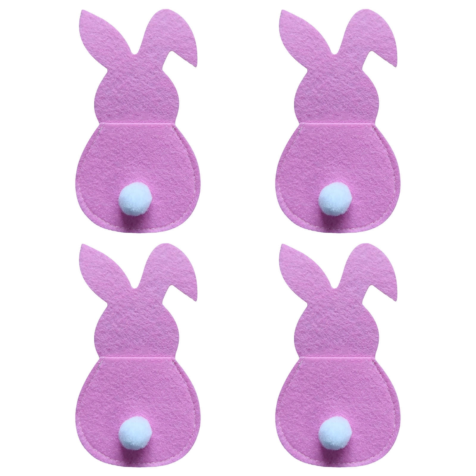 Moocorvic Set Of 4 Bunny Flatware Holders Easter Bunny Cutlery Bag ...