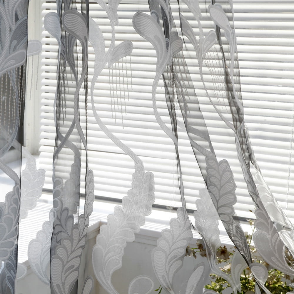 Moocorvic Sheer Curtain Tulle Window Voile Drape Valance 1 Panel Fabric ...