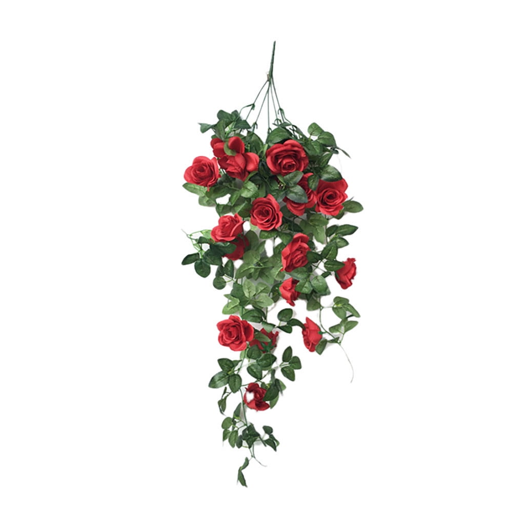 Moocorvic Simulation Fake Flower Rose Vine Wall Hanging Flower Orchid ...
