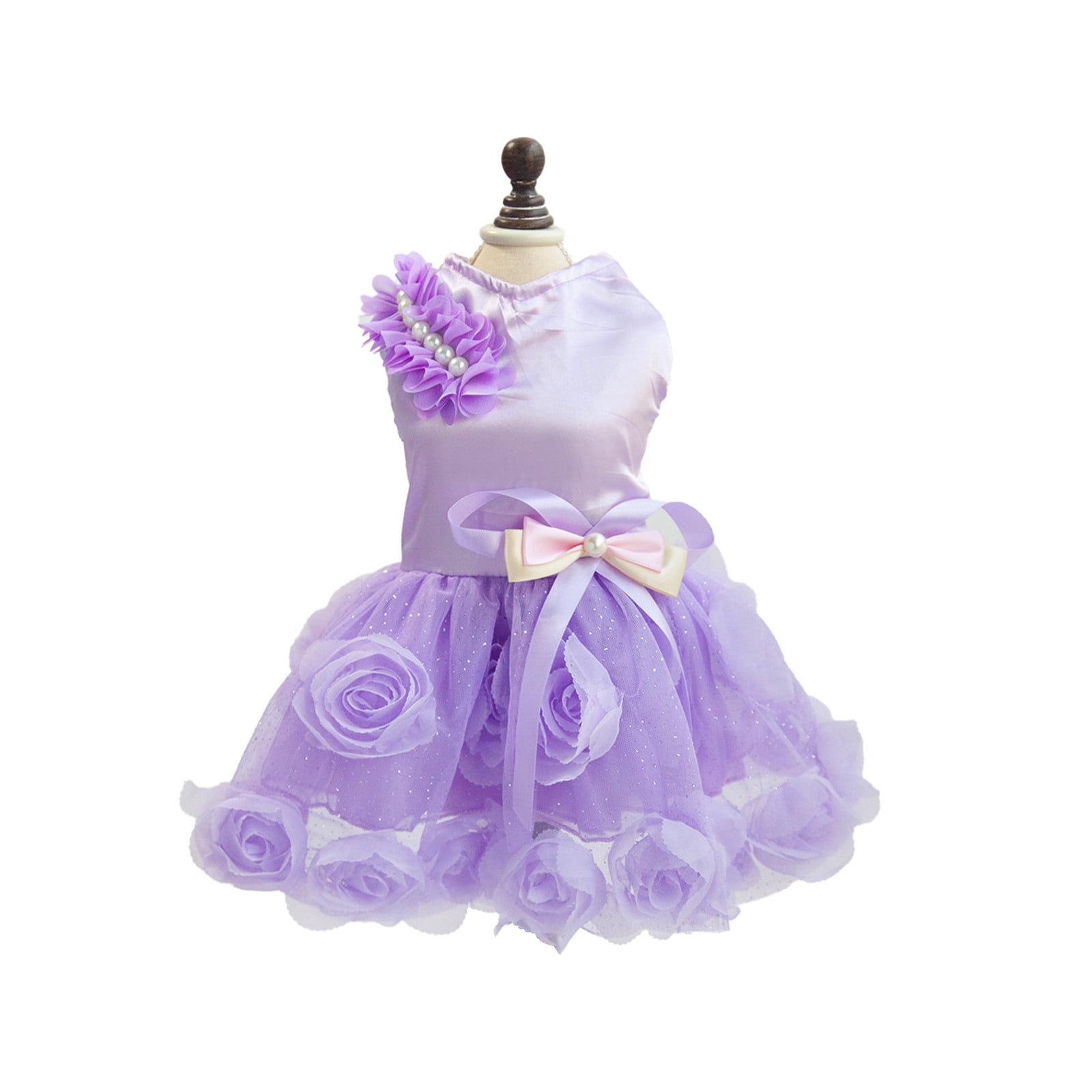Moocorvic Small Dog Wedding Dress with D-Ring Bow Knot, Puppy Clothes ...