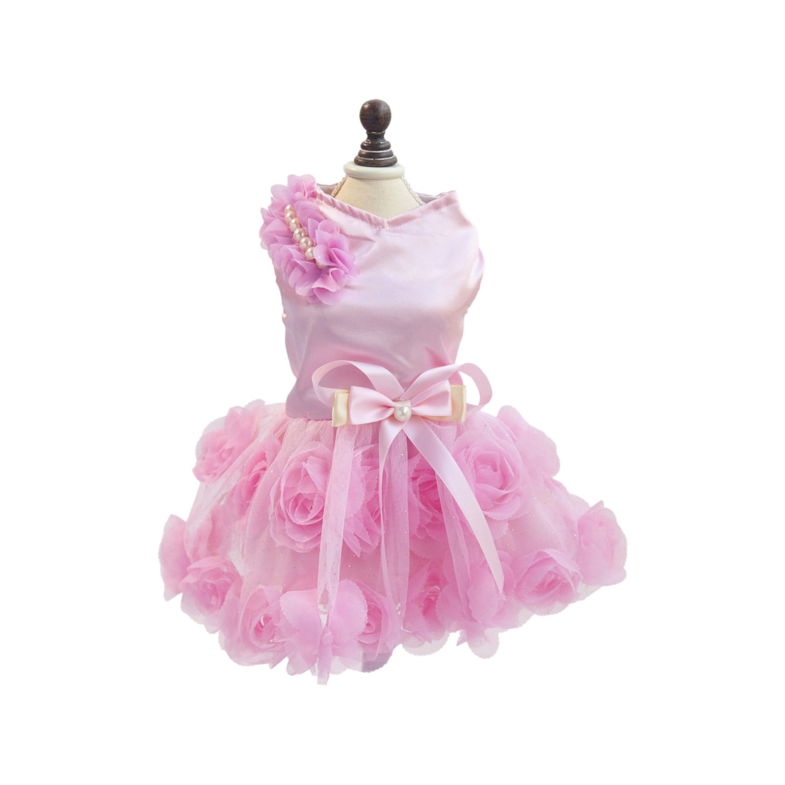 Moocorvic Small Dog Wedding Dress with D-Ring Bow Knot, Puppy Clothes ...