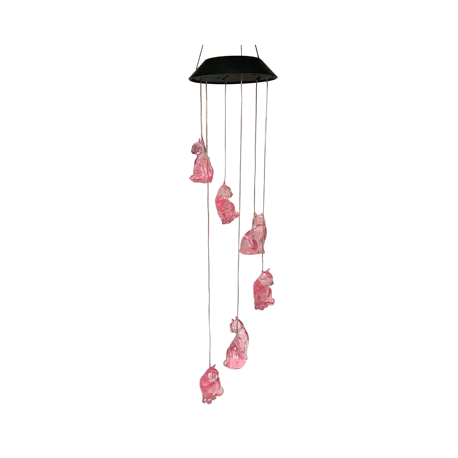 Moocorvic Solar Color Changing LED Cat Wind Chimes Home Garden Yard ...