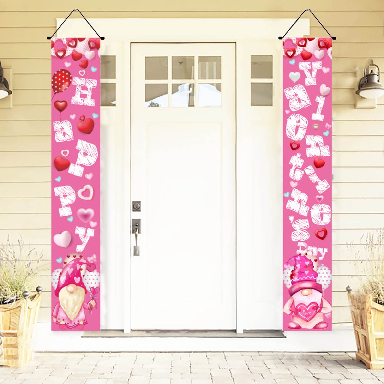 Moocorvic Valentine's Day Banner Hanging Decorations For Outdoor Indoor ...