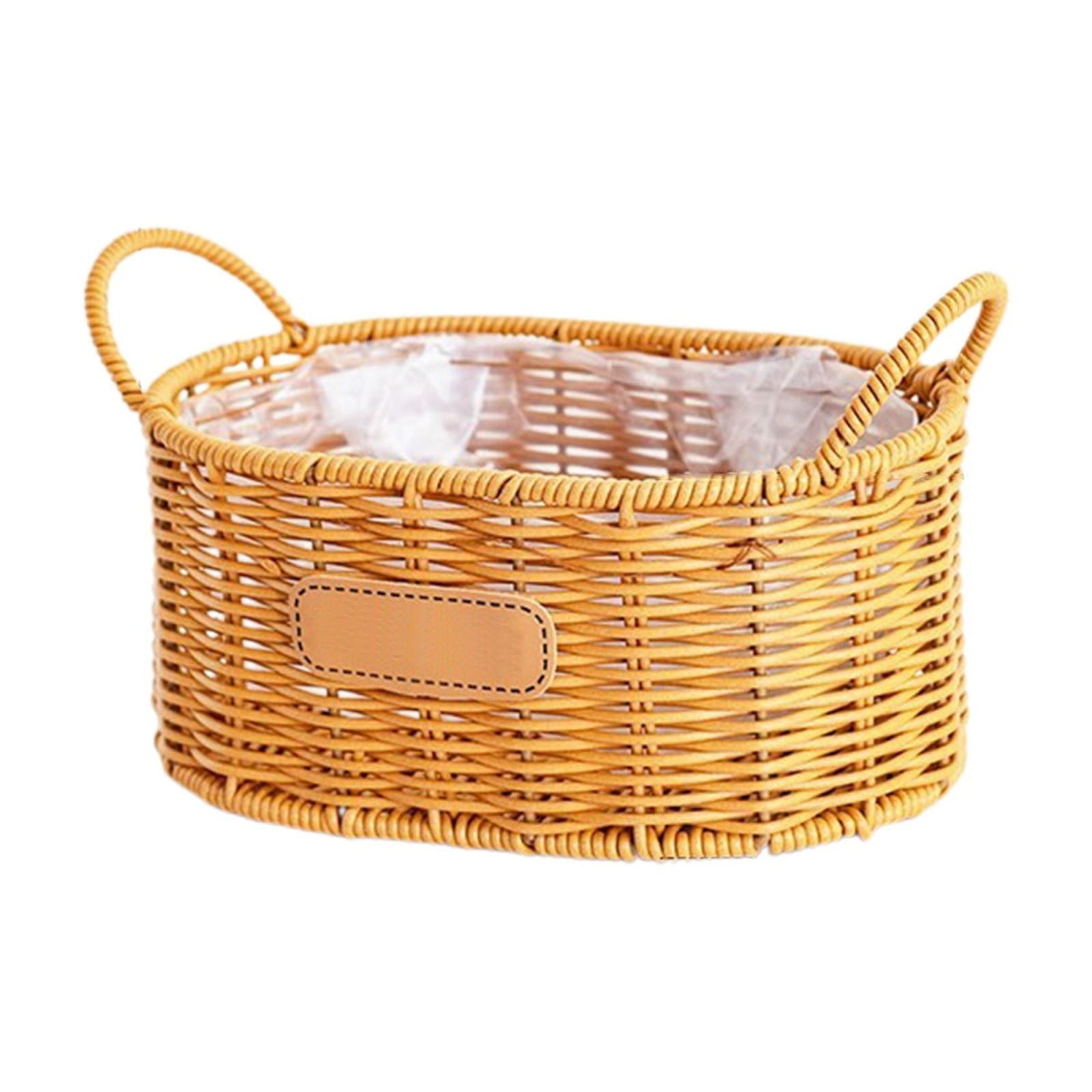 Moocorvic Woven Rattan Baskets for Gifts, Flower Basket with Handle for ...