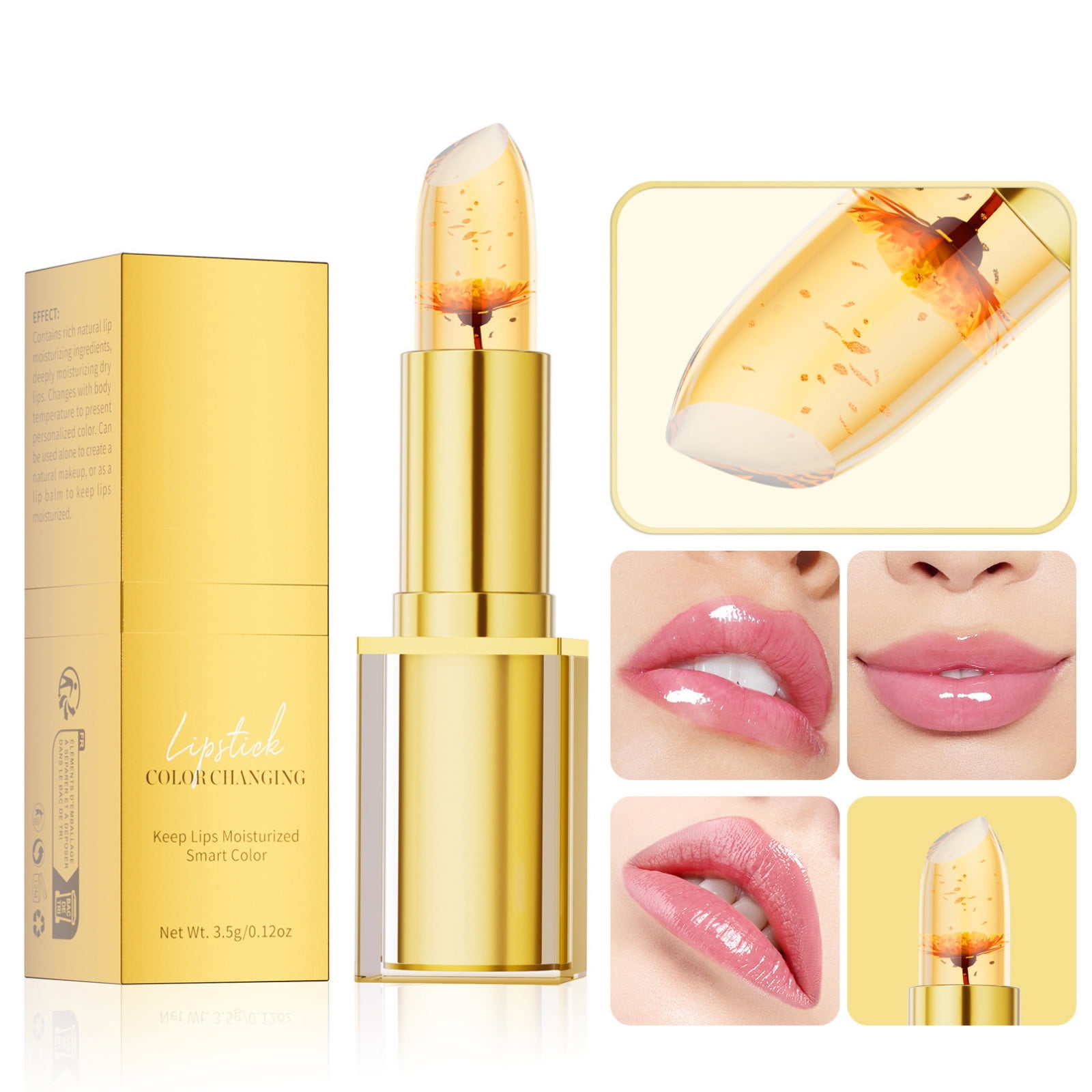 Mood Changing Lipstick, 3.5g Hydrating Color Shift Lip Gloss, pH ...