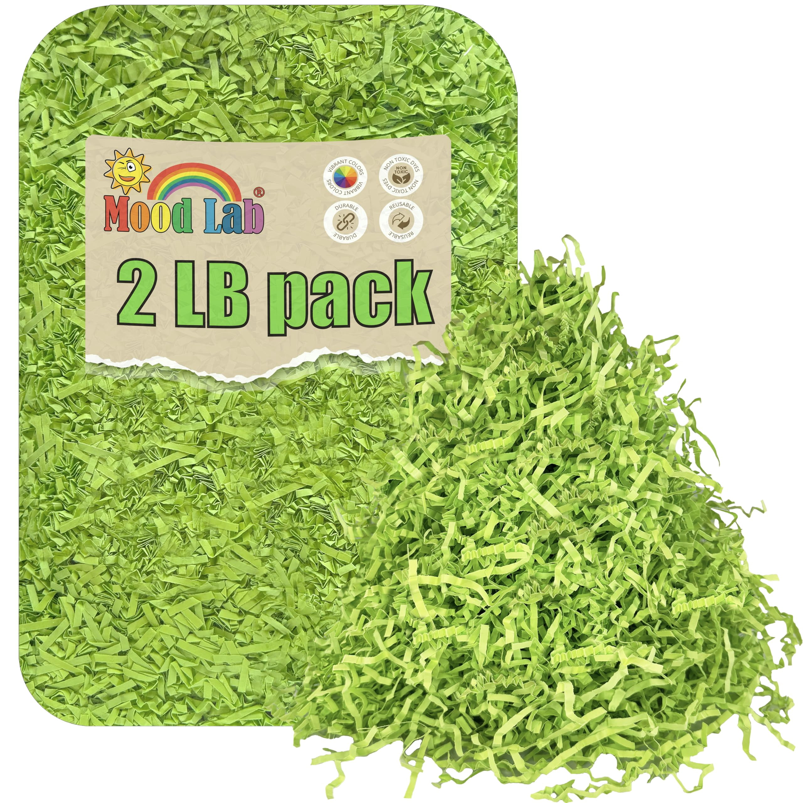 Mood Lab Crinkle Cut MMF7 Paper Shred Filler - 2 LB Green - Shredded ...