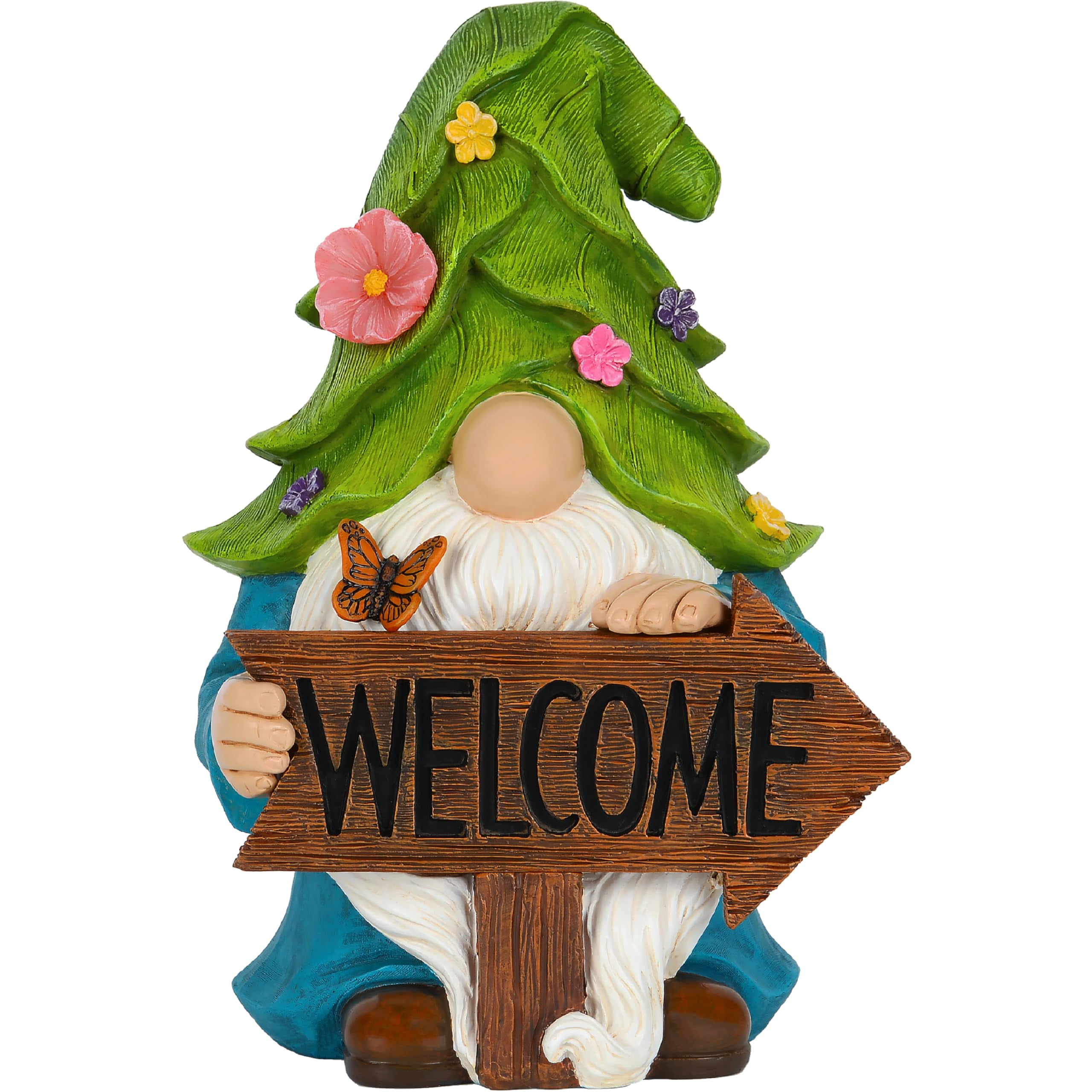 Mood Lab Garden Gnome MMF7 - Solar Gnome Figurine with Welcome Sign - 9 ...