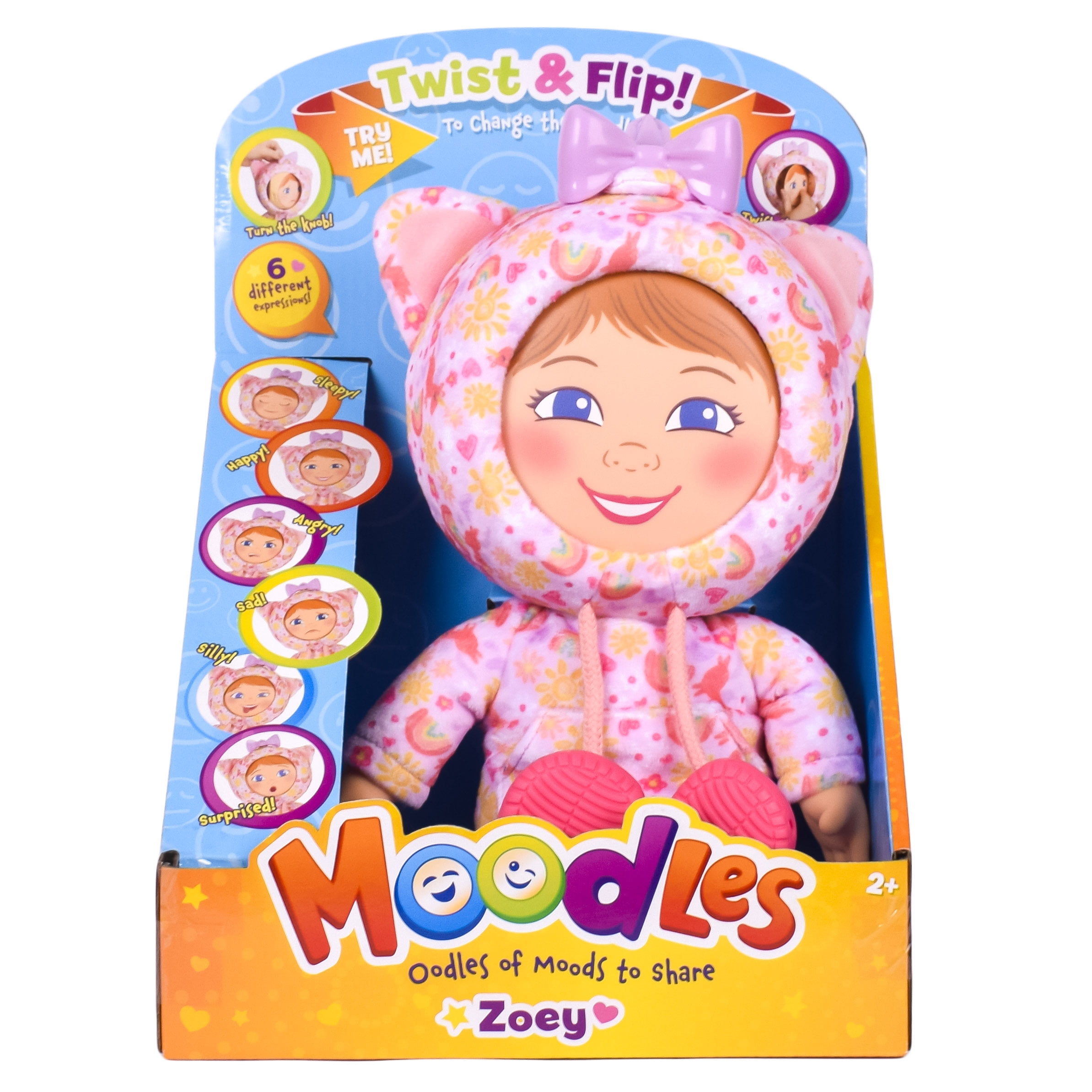 Moodles Zoey - 12 inch Doll with 6 Facial Expressions, Gift for Toddler ...