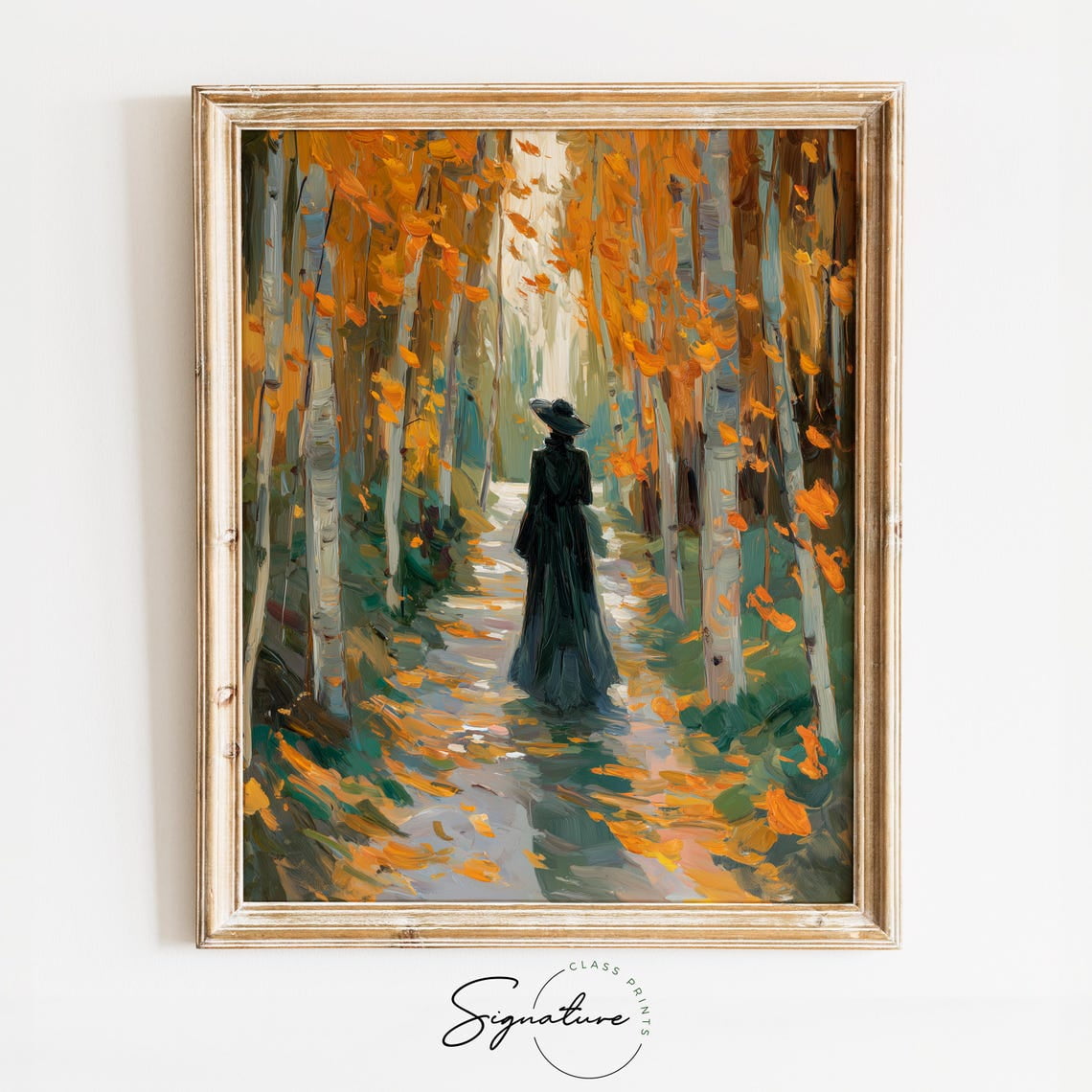 Moody Autumn Forest Walk, Woman In Dark Cloak, Rustic Fall Landscape ...