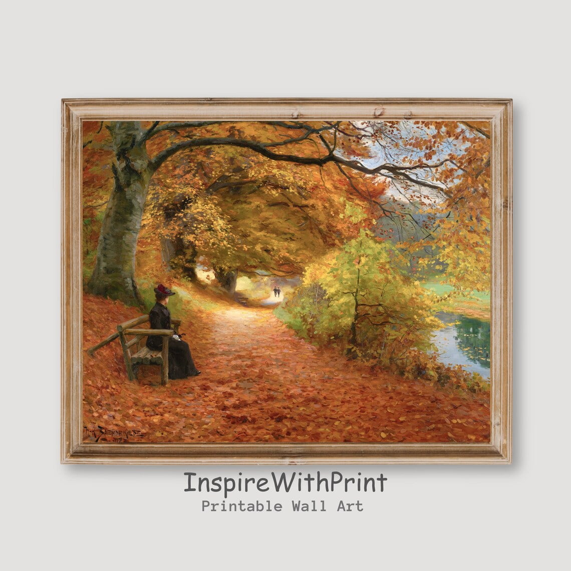 Moody Autumn Scenery Wall Art, Vintage Fall Road, Fall Landscape Art ...