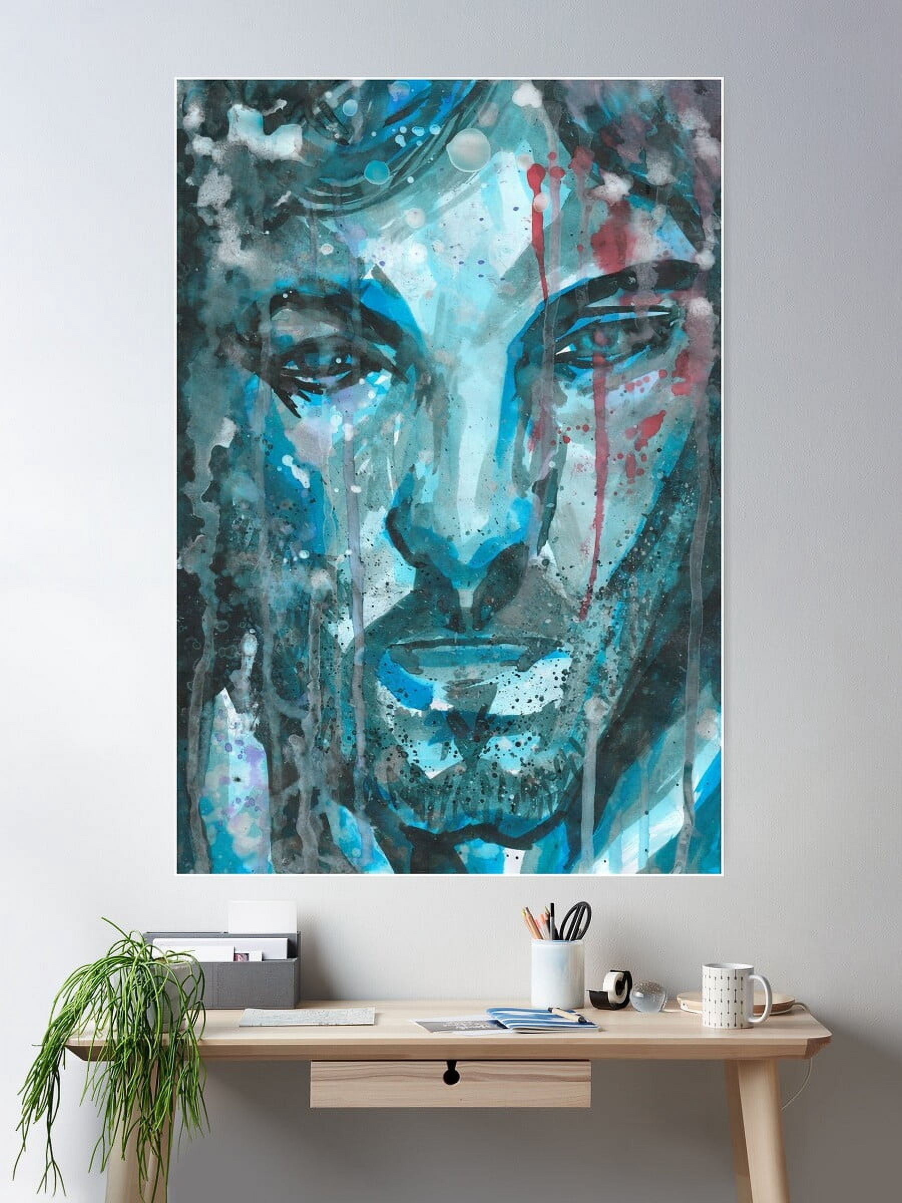 Moody Blue Poster Wall Art, Modern Wall Decor For Living Room Bedroom ...