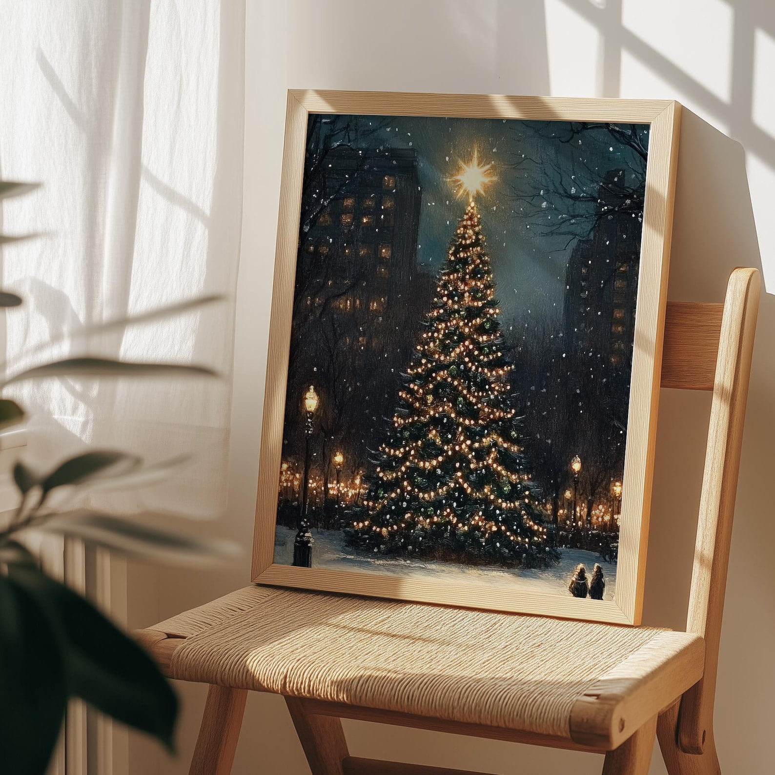 Moody Christmas Tree, Winter Christmas Watercolor Muted Evergreen, Dark ...