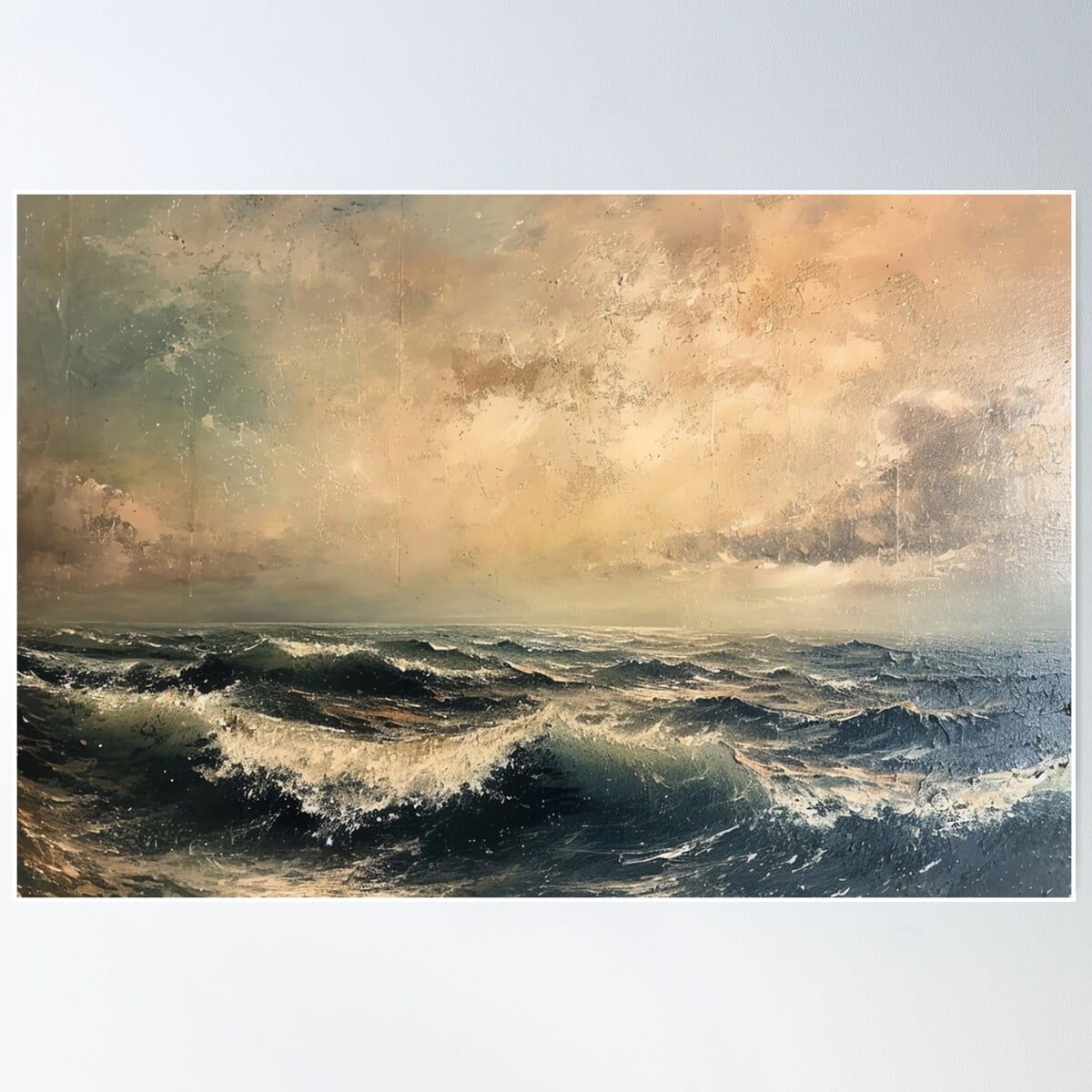 Moody Coastal Seascape Poster - Antique Vintage Inspired Wall Art ...