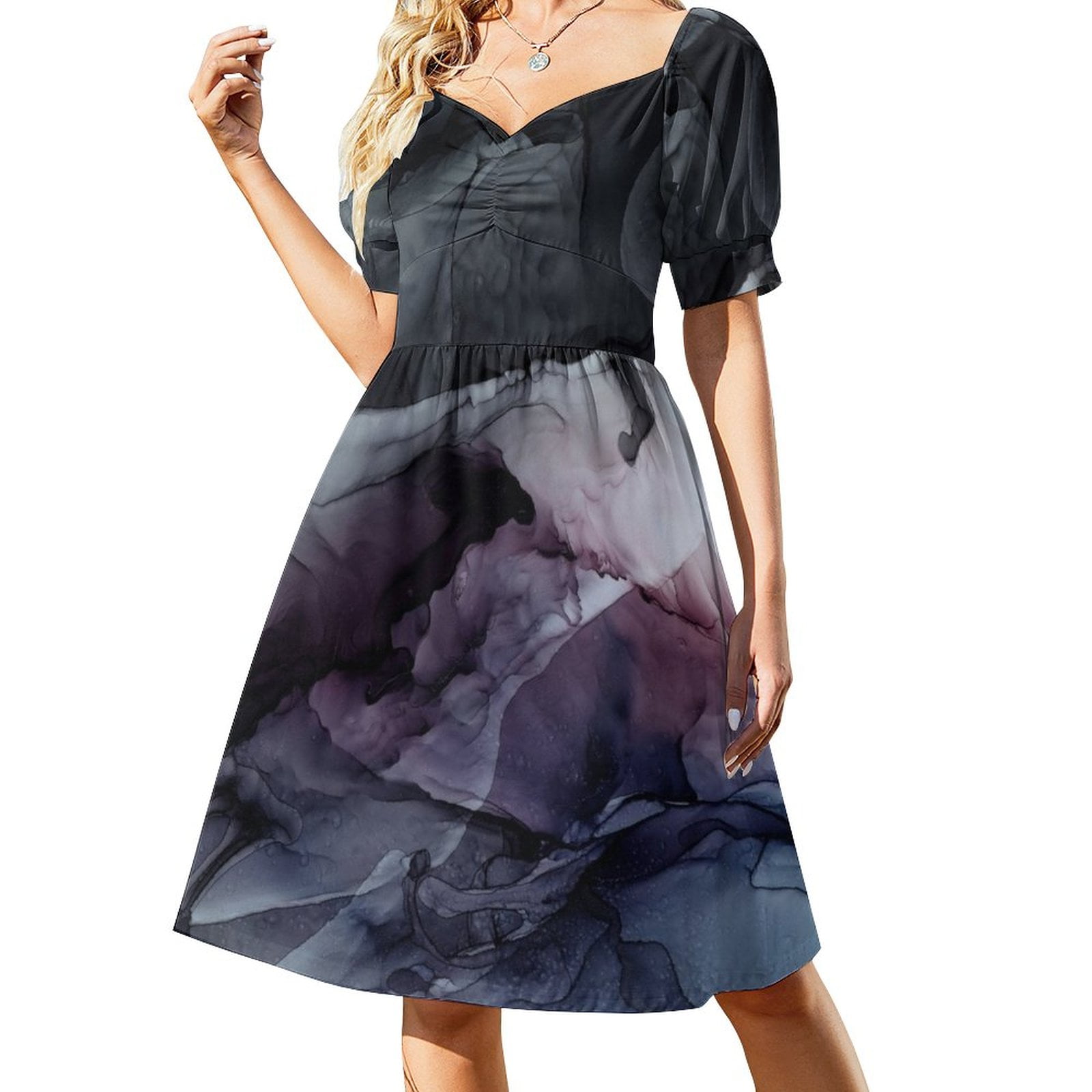 Moody Dark Chaos Inks Abstract Dress summer dress daily wedding guest ...