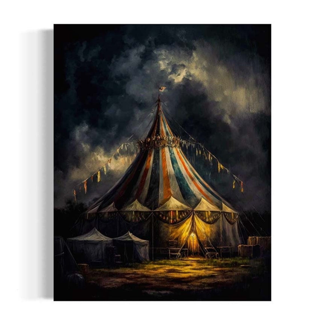 Moody And Dark, Vintage Circus Poster, Carnival Big Top Tent, Circus ...