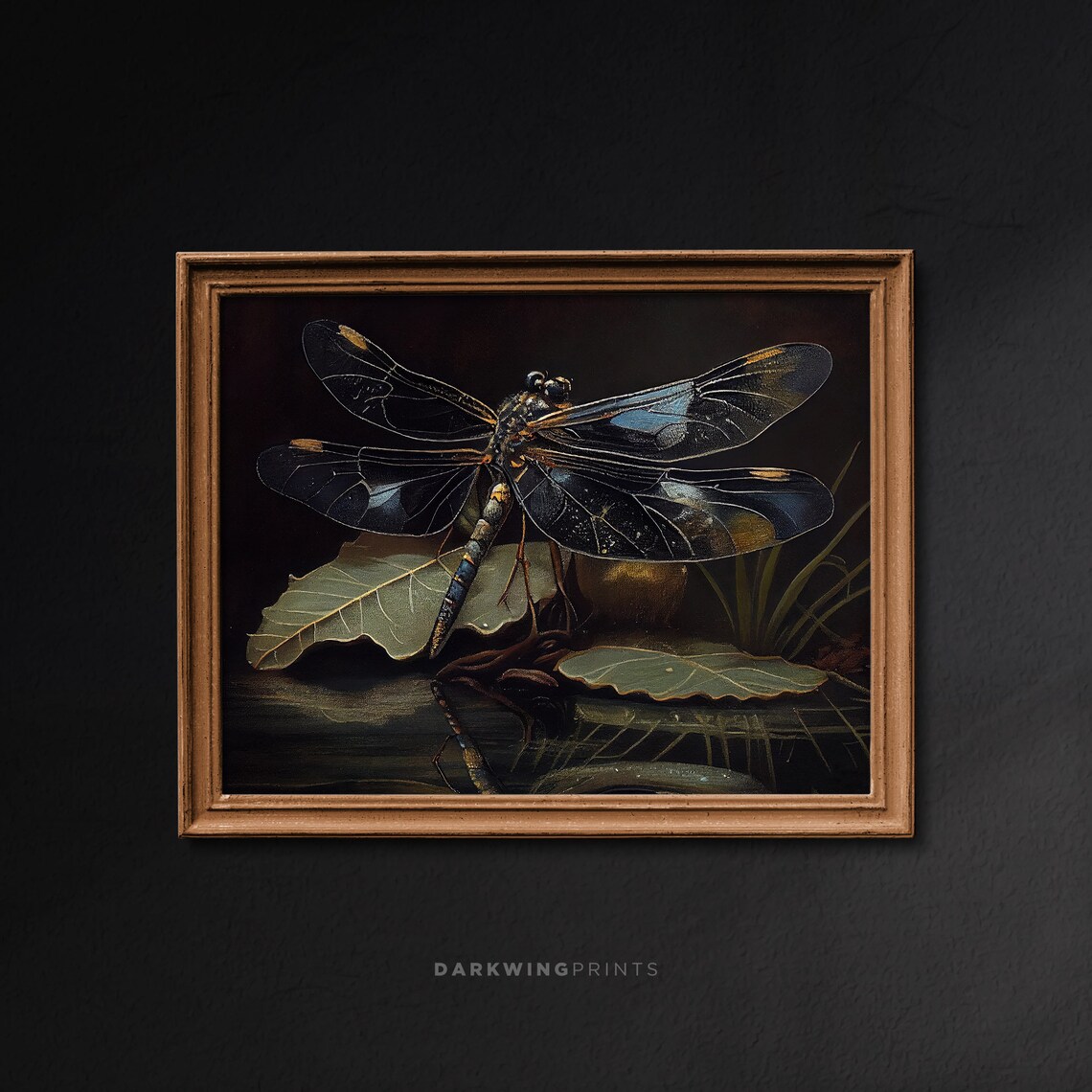 Moody Dragonfly Wall Art, Dark Academia Artwork, Cottagecore Decor ...
