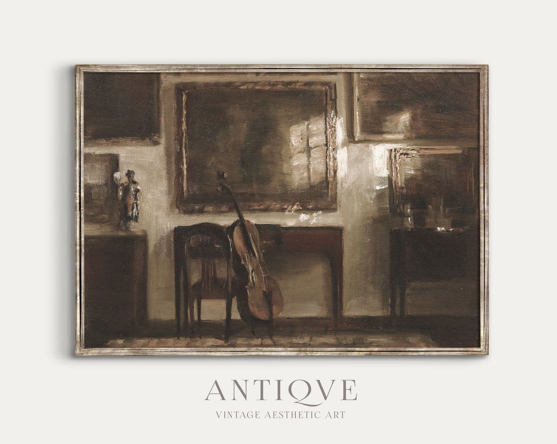 Moody Elegant Interiors Cello And Ornate Frames, Victorian Decor, Home ...